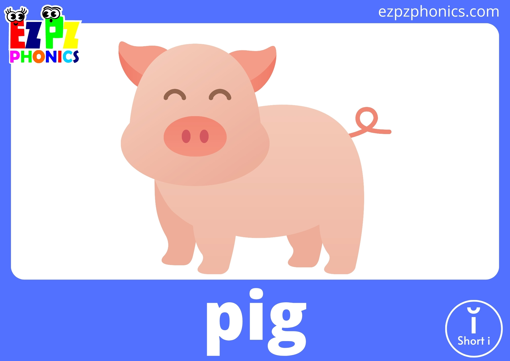 I Short Vowel CVC Words Flashcards - ezpzphonics.com