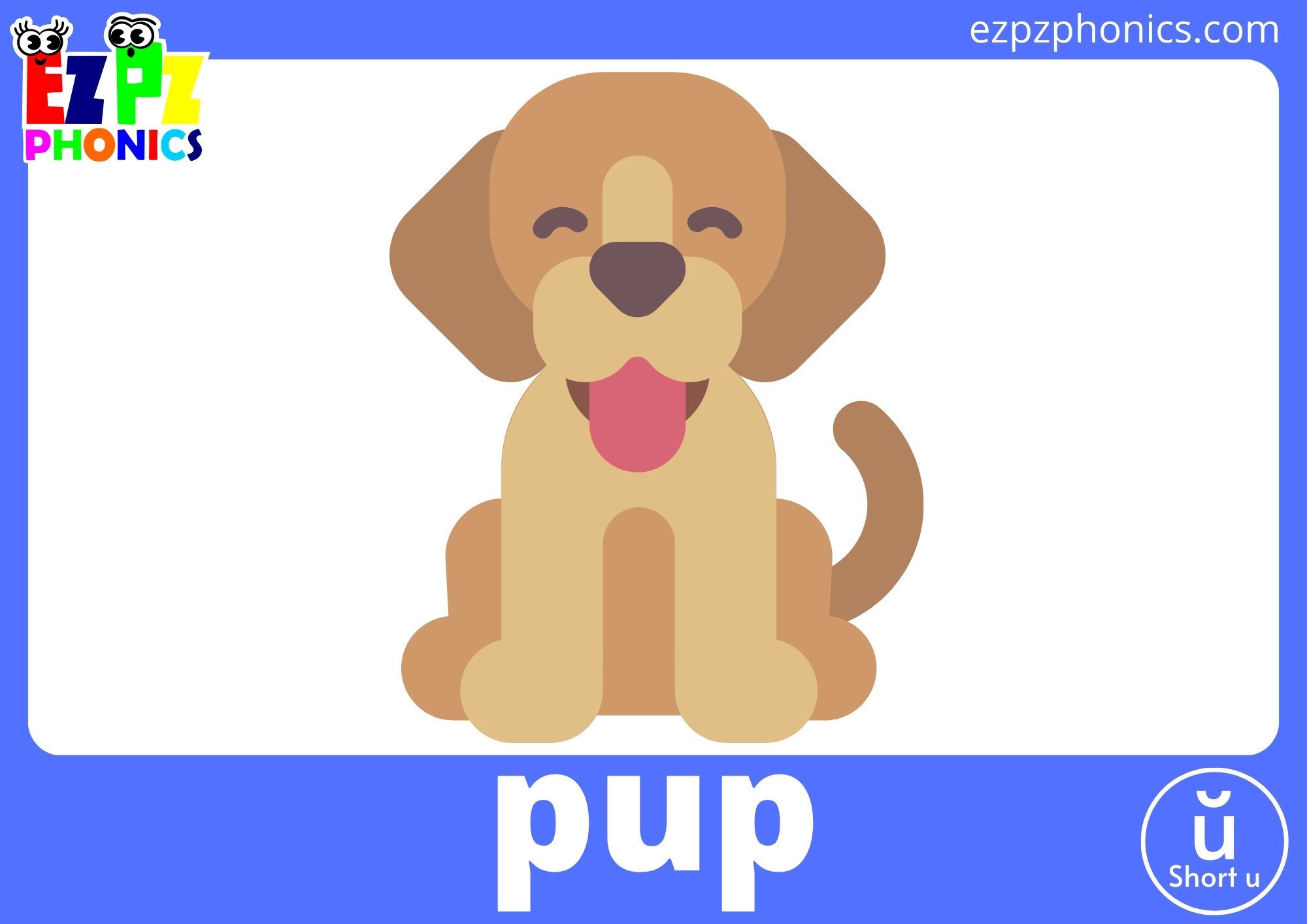 U Short Vowel CVC Words Flashcards - ezpzphonics.com