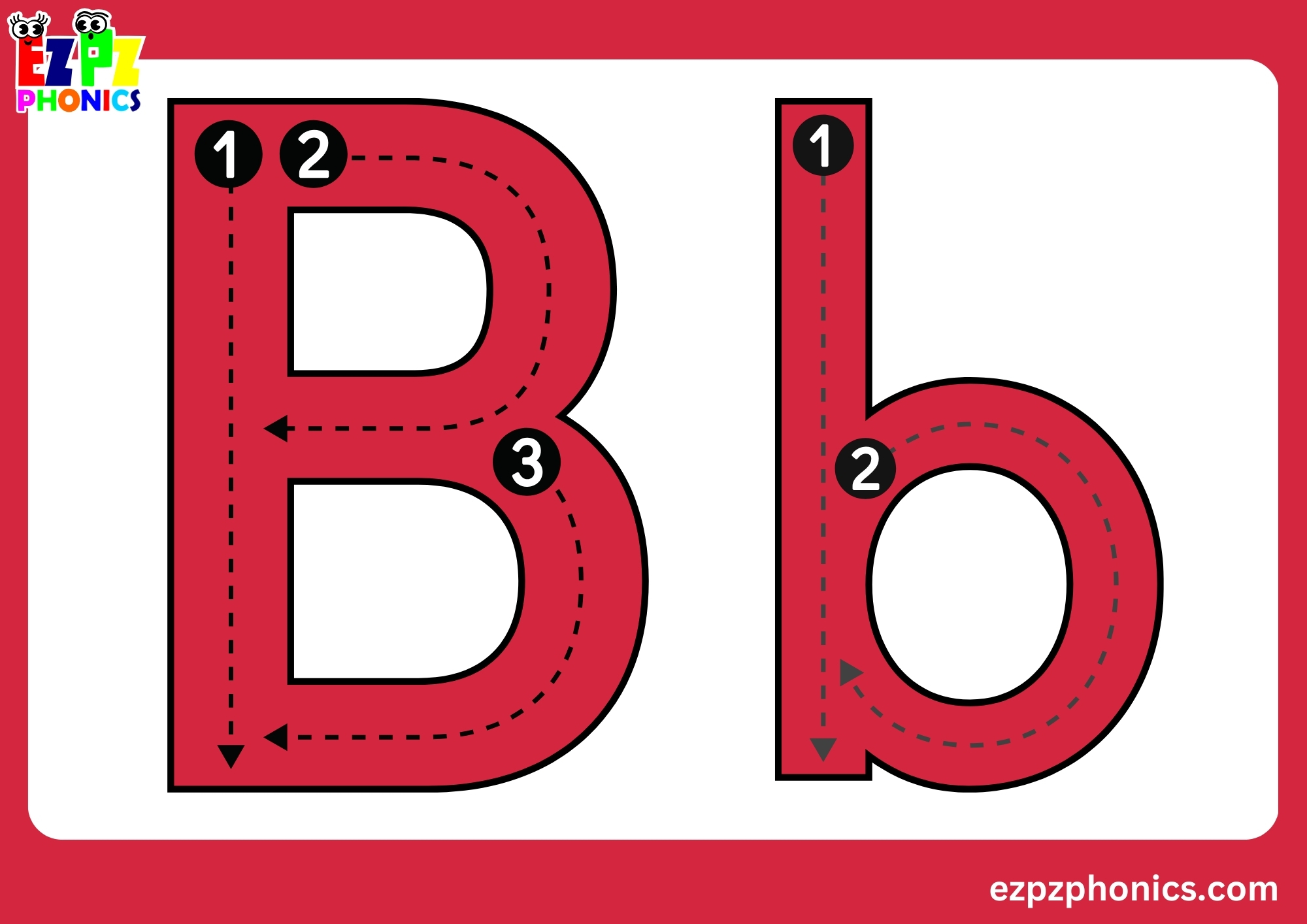 Letter B Free Kindergarten Phonics Alphabet Letter Sounds Flashcards ...