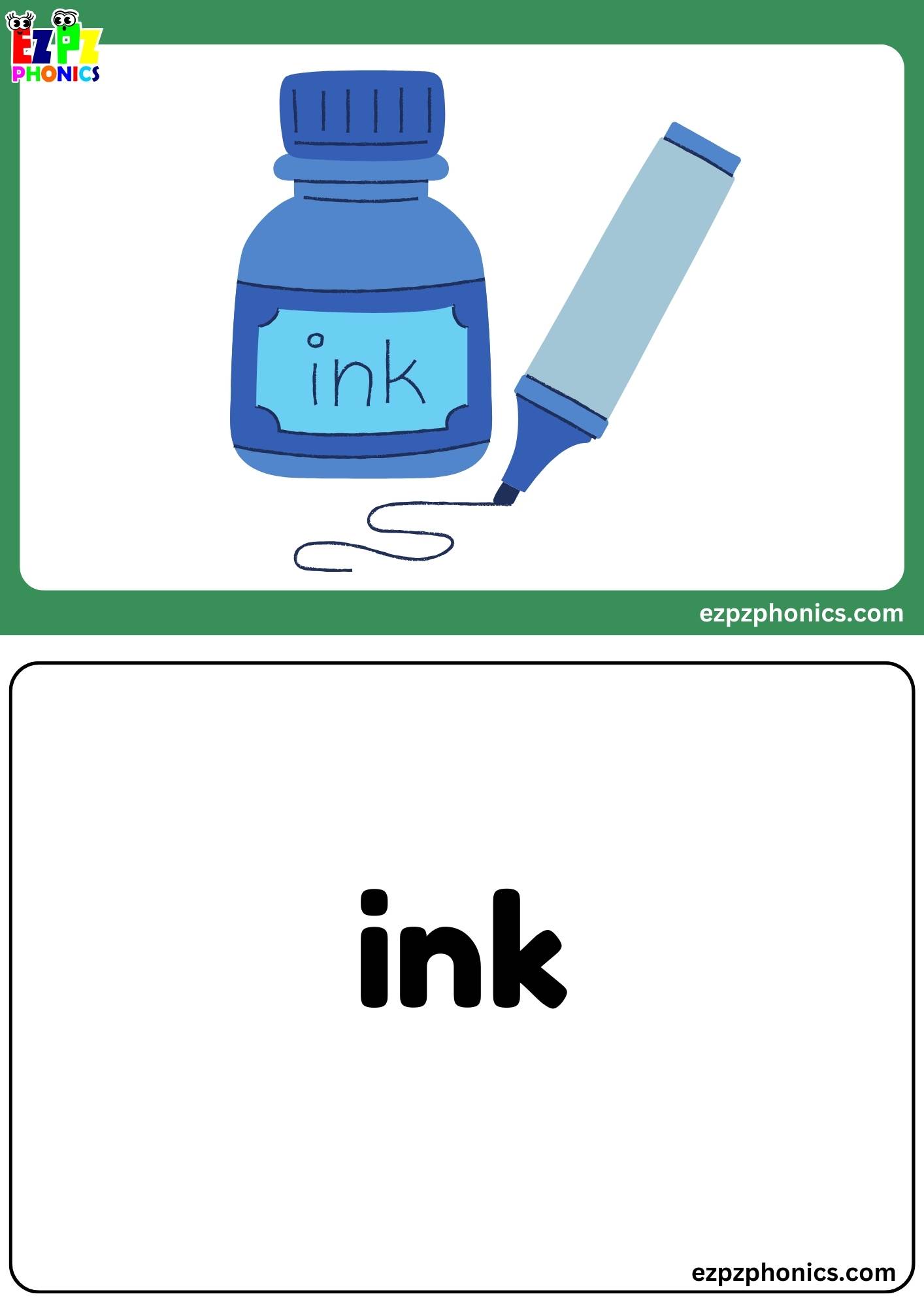 Letter I Free Kindergarten Phonics Alphabet Letter Sounds Flashcards ...