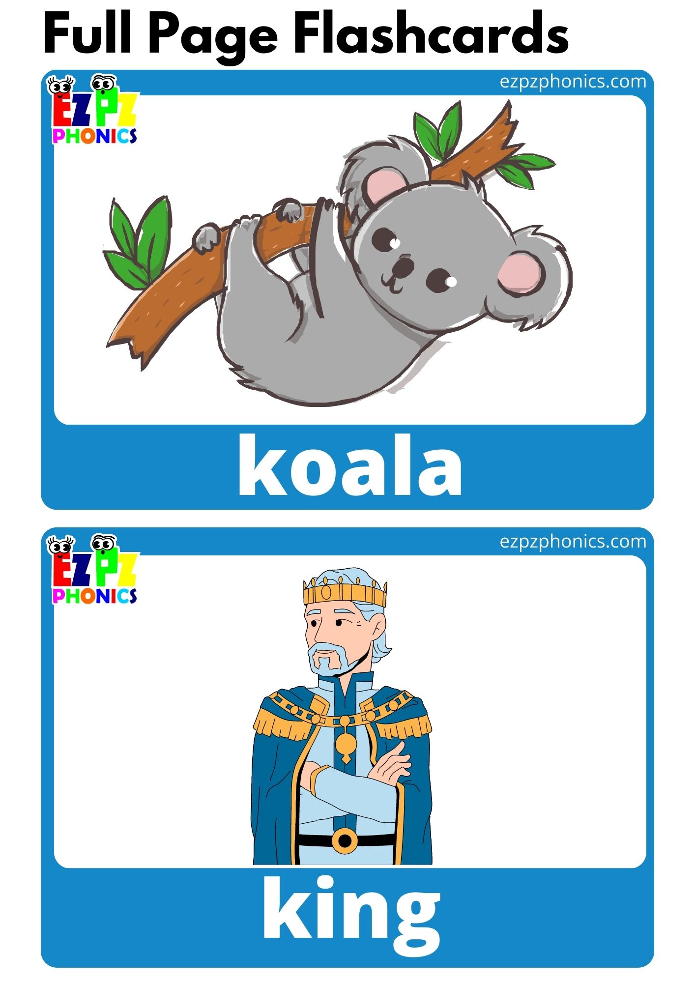 K Beginning Sound Flashcard - ezpzphonics.com