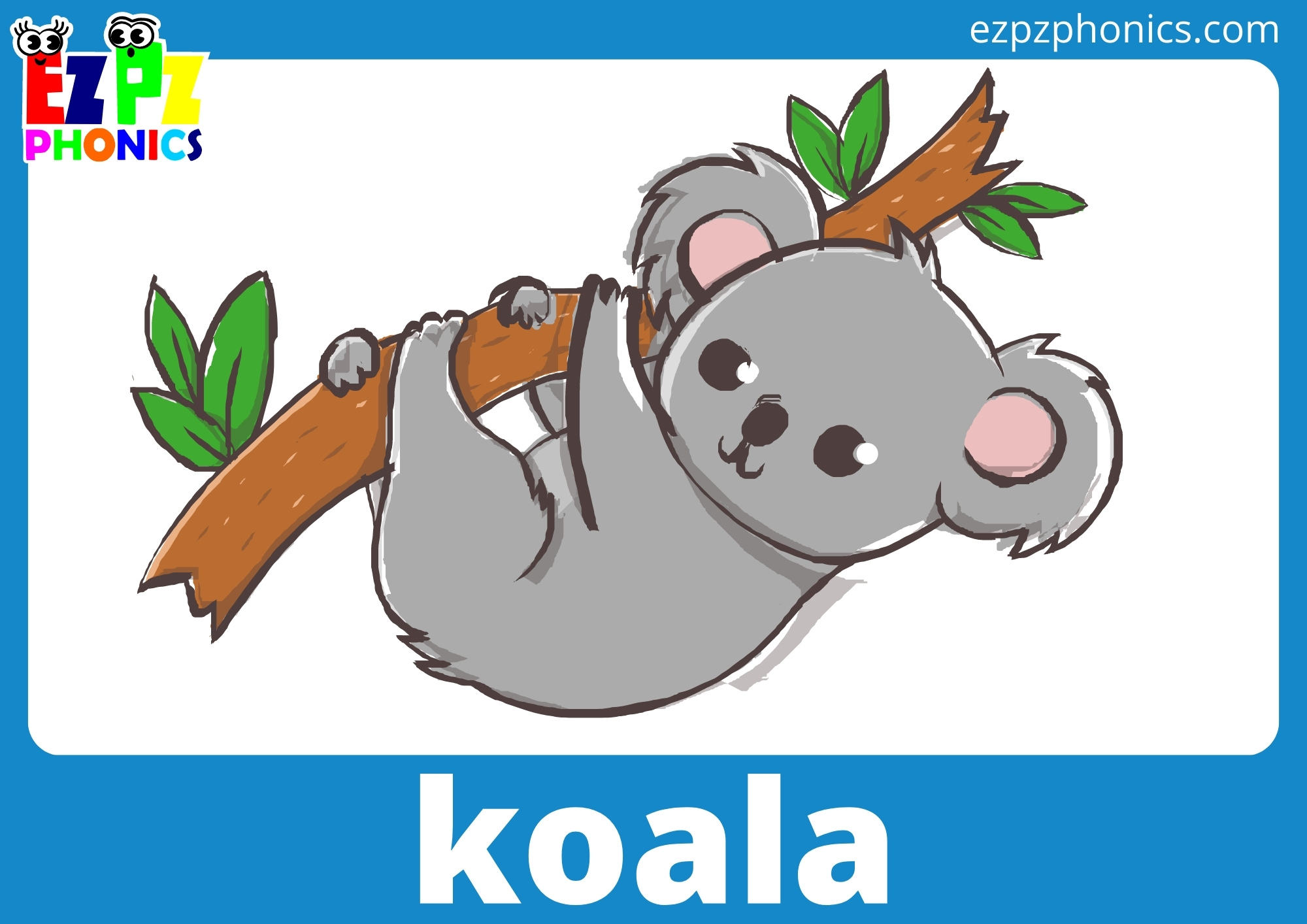 K Beginning Sounds Full Page Flashcards with Words Phonics Alphabet ...