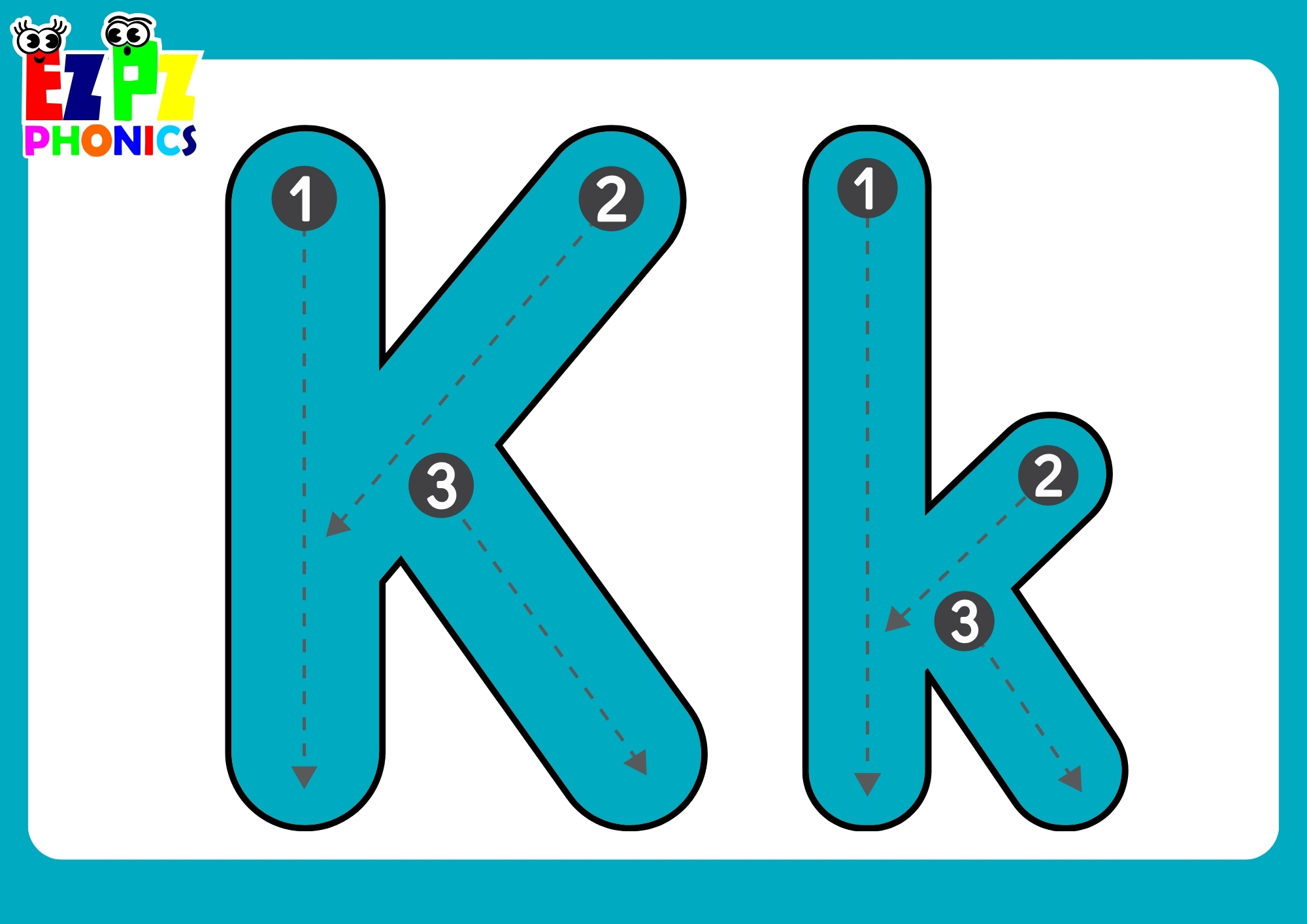 Letter K Free Kindergarten Phonics Alphabet Letter Sounds Flashcards ...