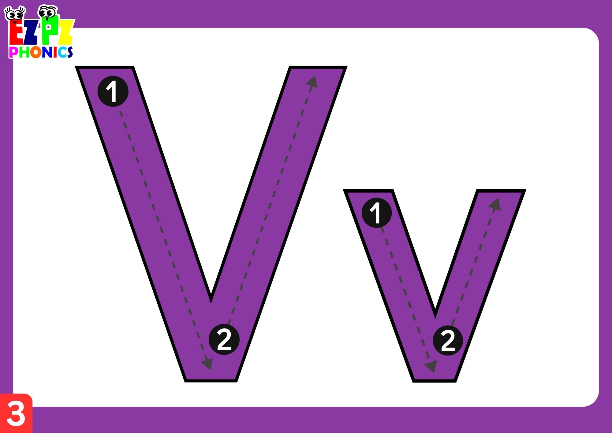 Letter V Words Phonics Flashcards with Images and Words Free Printable ...