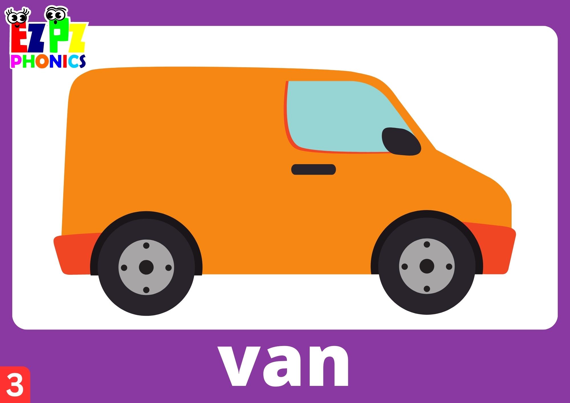 Letter V Words Phonics Flashcards with Images and Words Free Printable ...