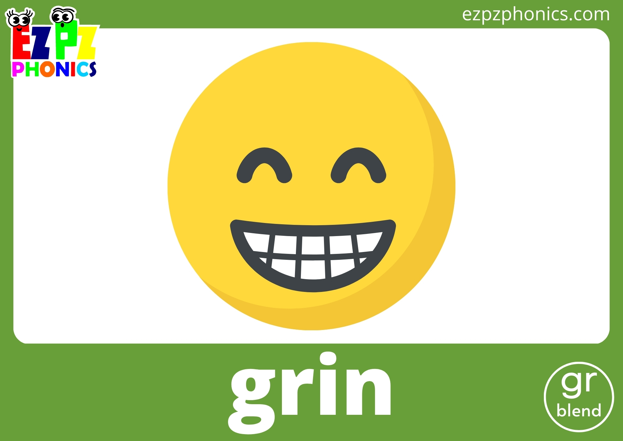GR Blends Phonics Flashcards with Images and Words Download Free ...