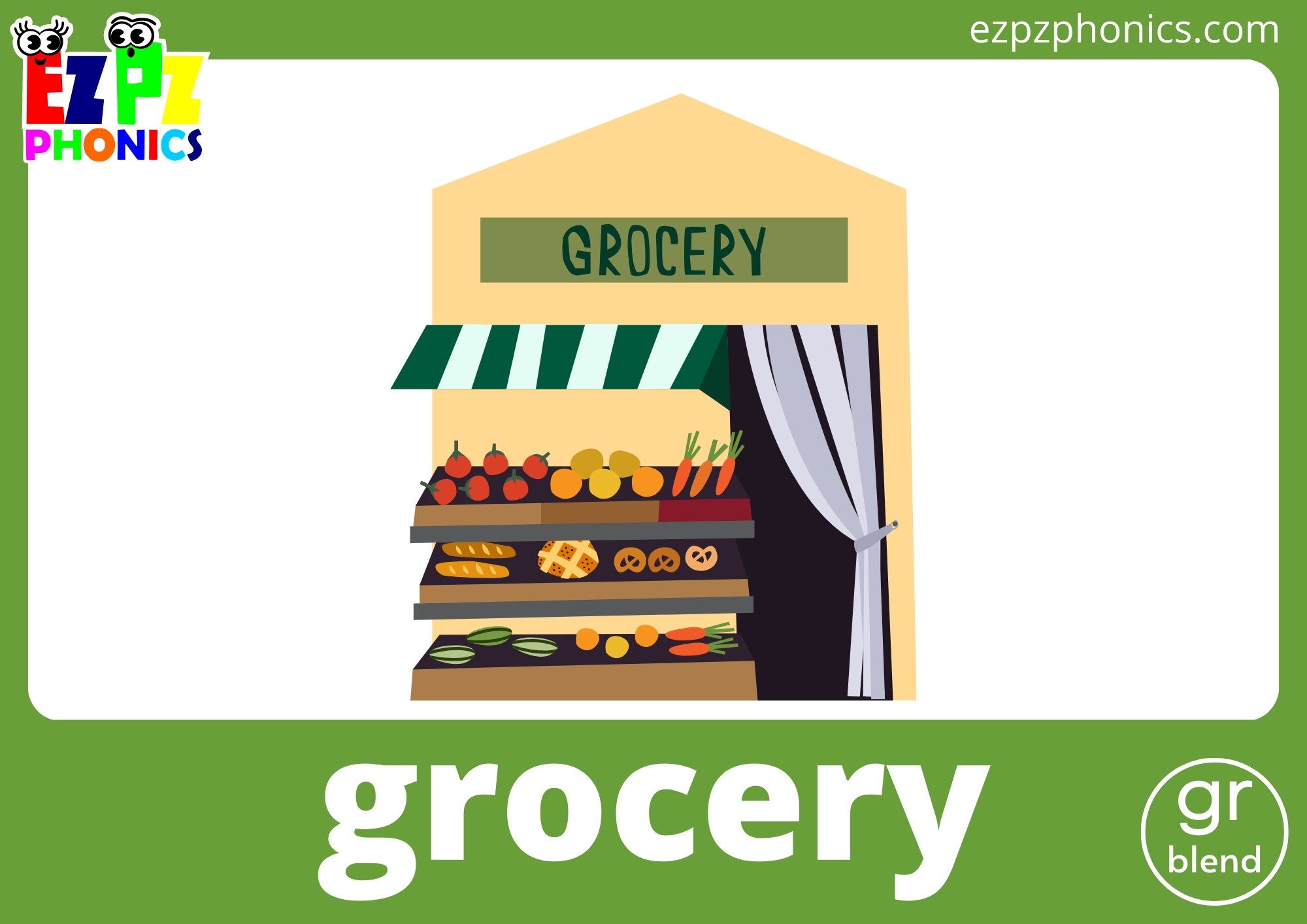 GR Blends Phonics Flashcards with Images and Words Download Free ...