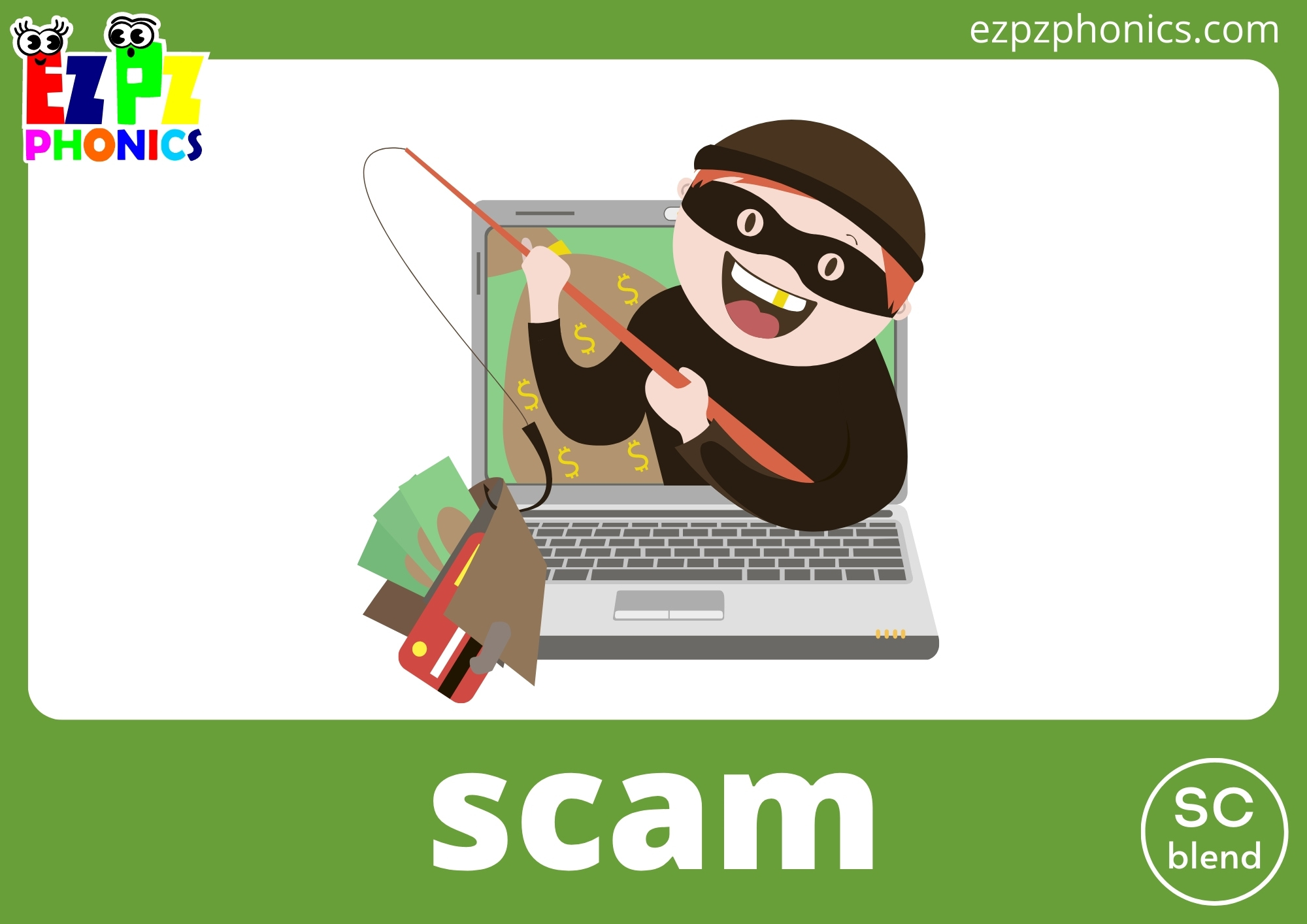 SC Blends Phonics Flashcards with Images and Words Download Free ...