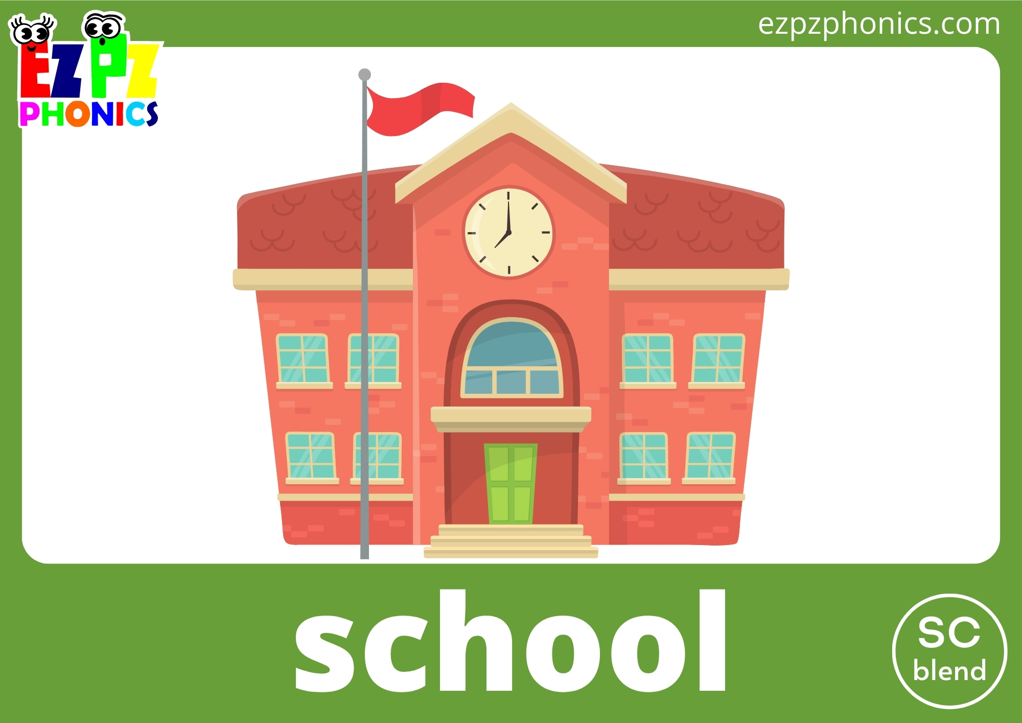 SC Blends Phonics Flashcards with Images and Words Download Free ...