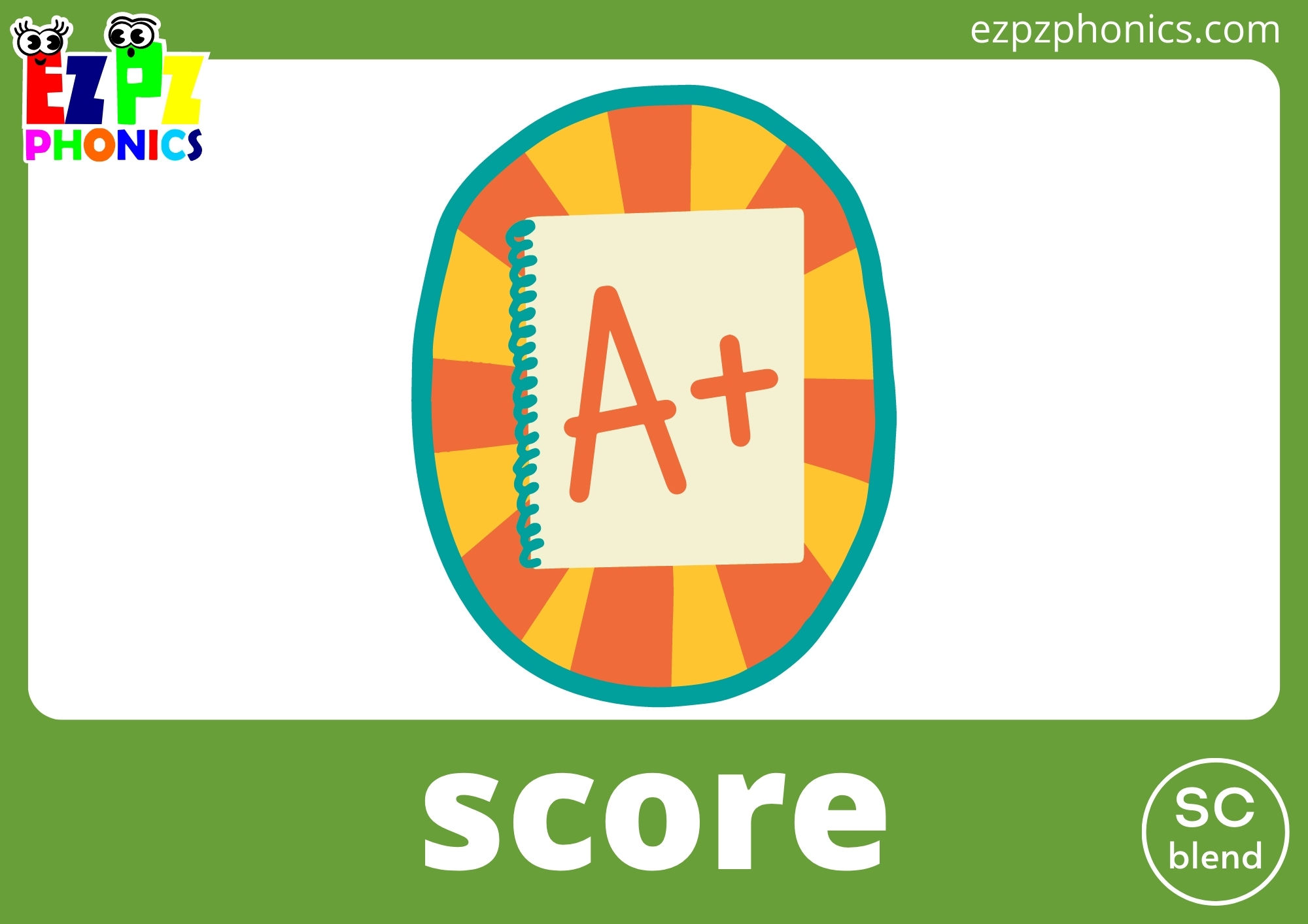 SC Blends Phonics Flashcards with Images and Words Download Free ...