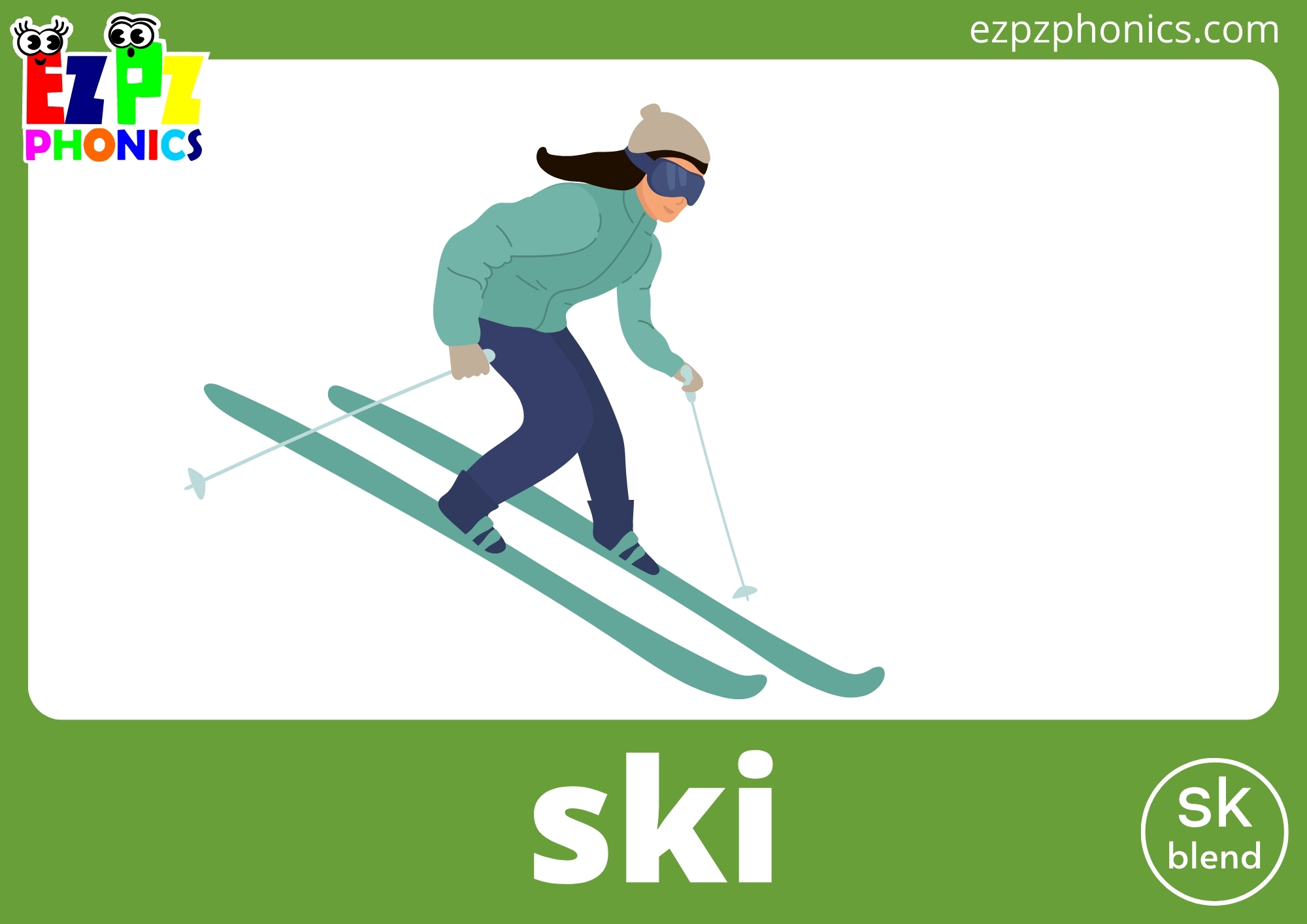 SK Blend Phonics Flashcards - ezpzphonics.com