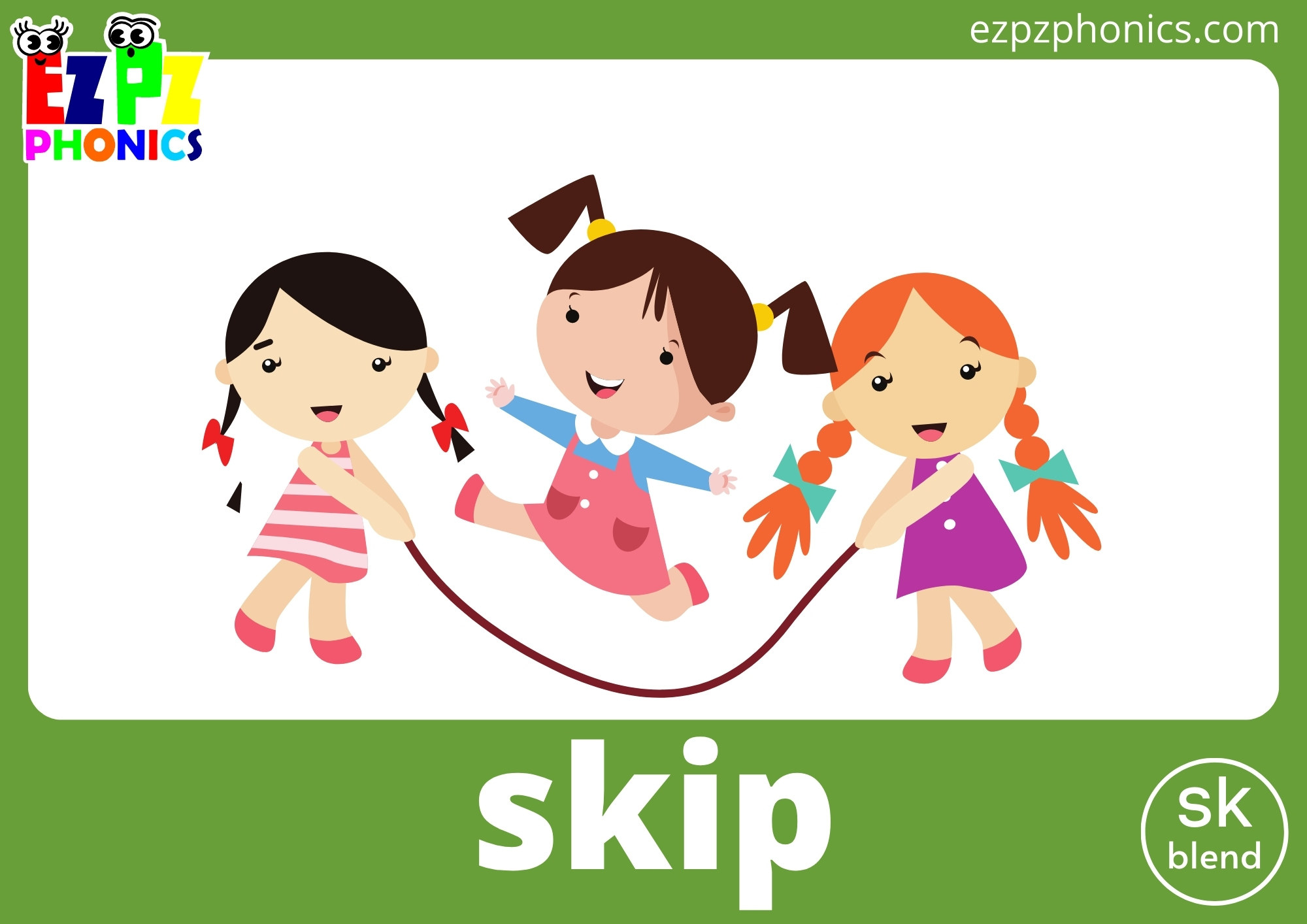 SK Blend Phonics Flashcards - ezpzphonics.com