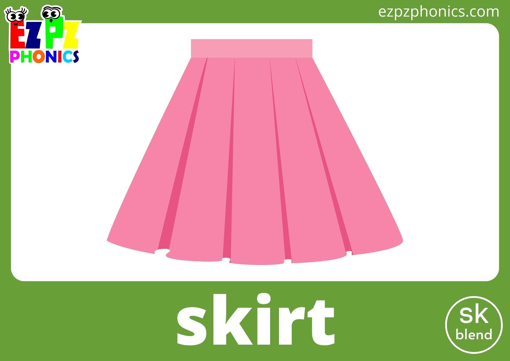 SK Blend Phonics Flashcards - ezpzphonics.com