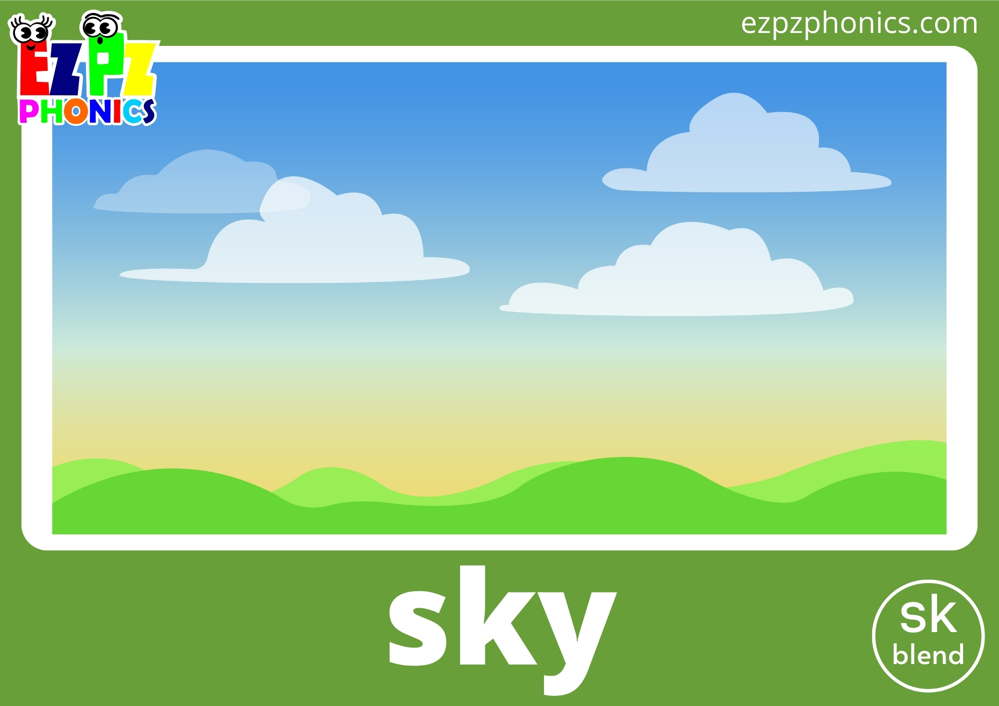 SK Blends Phonics Flashcards with Images and Words Download Free ...