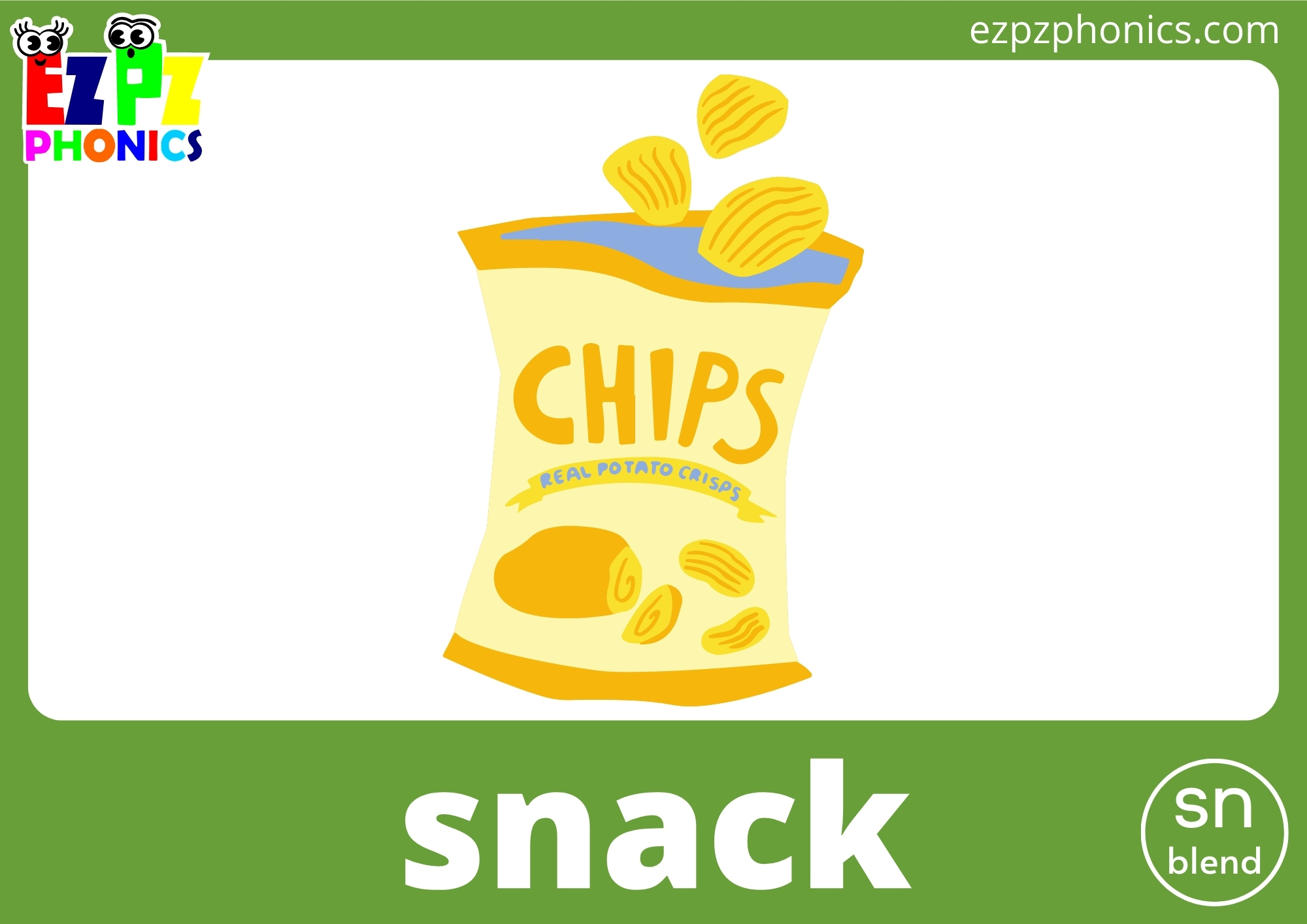 SN Blend Phonics Flashcards - ezpzphonics.com