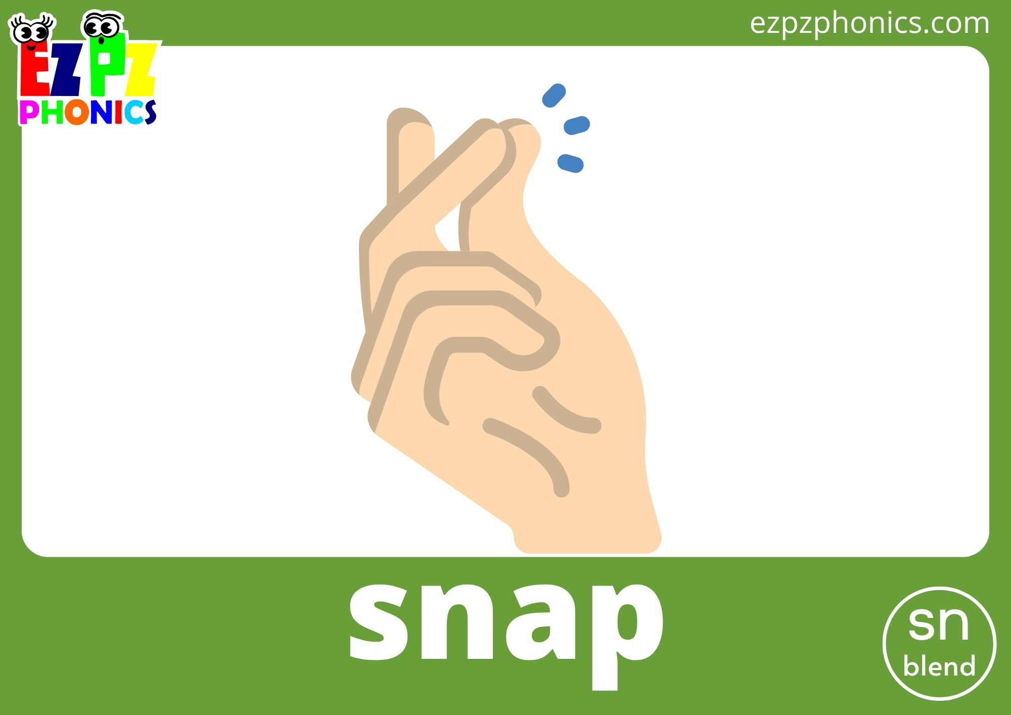 SN Blends Phonics Flashcards with Images and Words Download Free ...