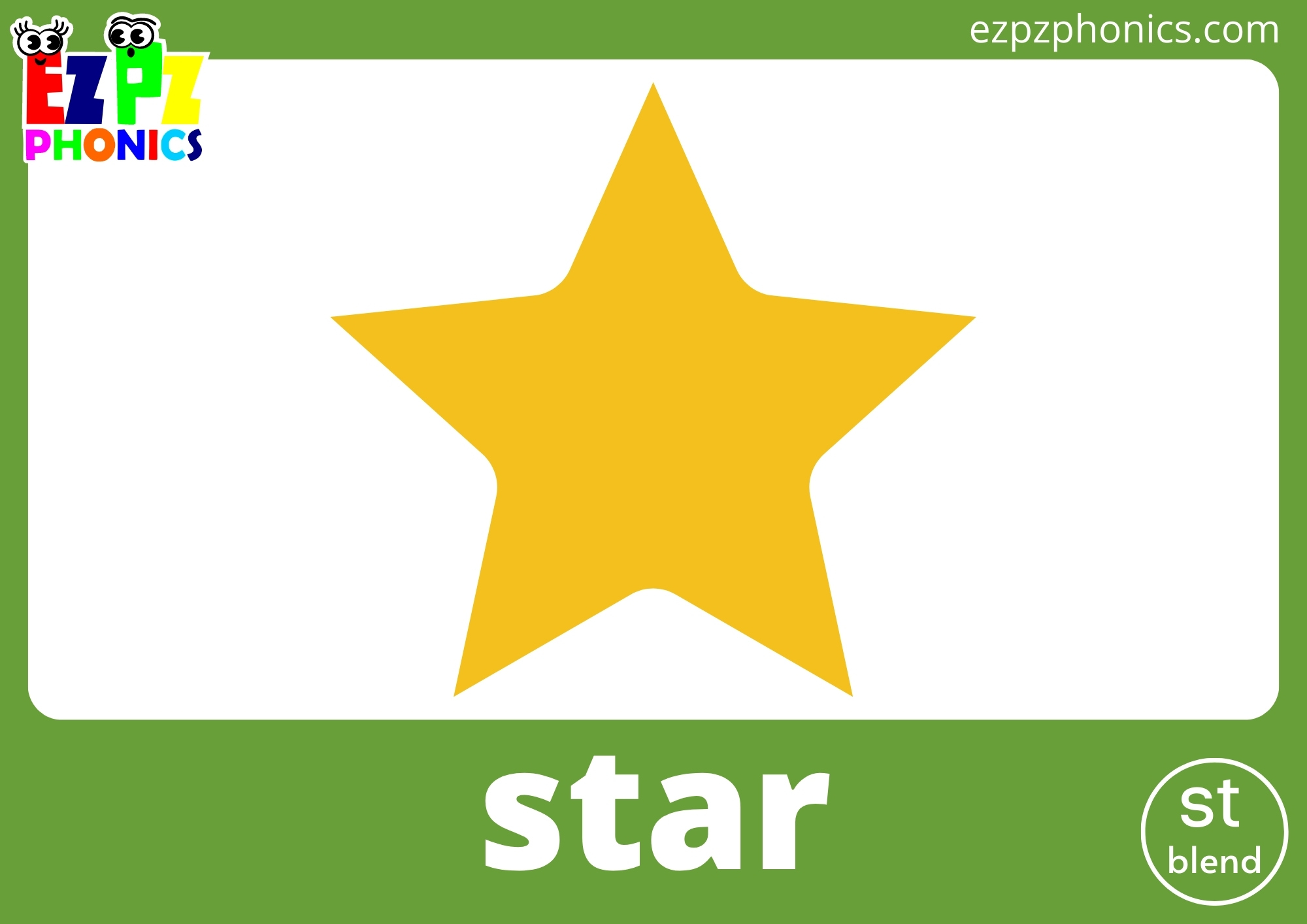 ST Blends Phonics Flashcards with Images and Words Download Free ...