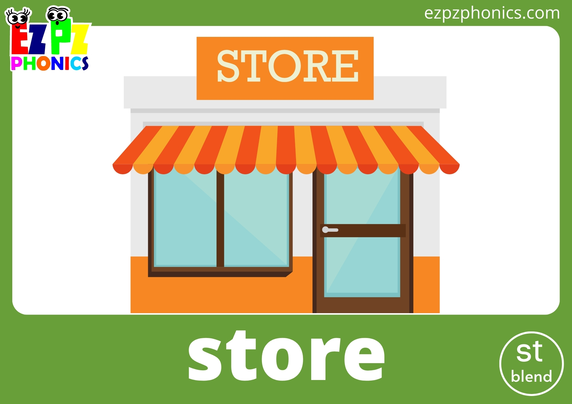 ST Blends Phonics Flashcards with Images and Words Download Free ...