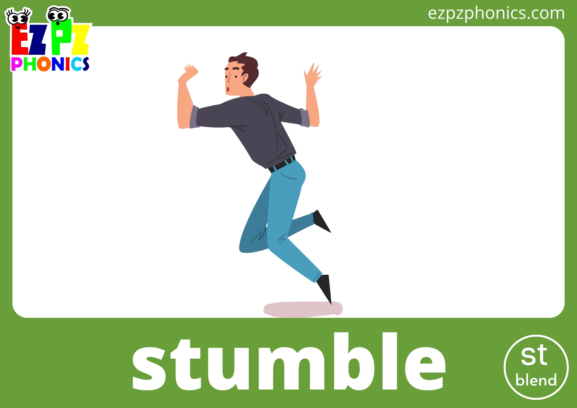 ST Blends Phonics Flashcards with Images and Words Download Free ...