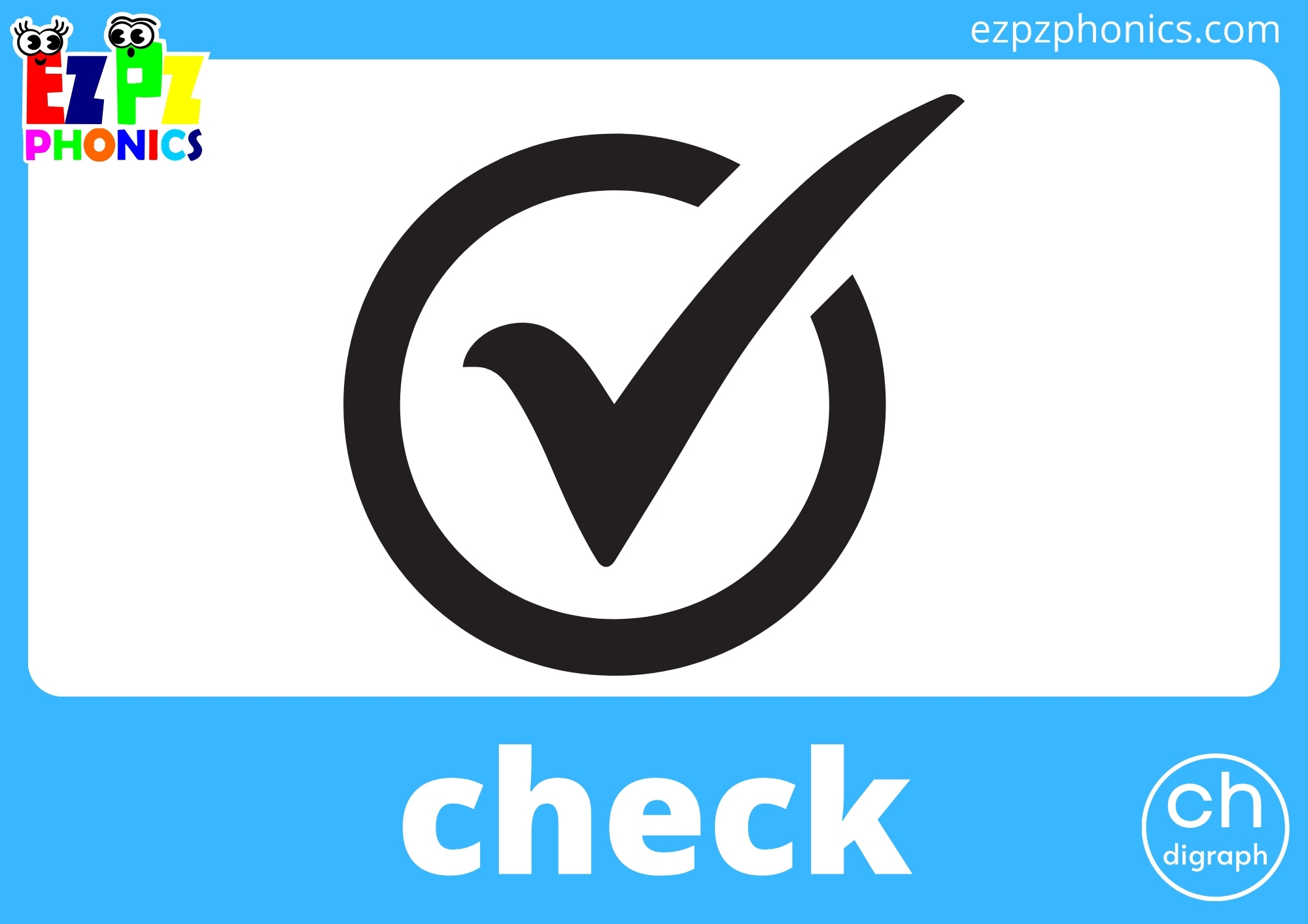 CH Digraphs Phonics Flashcards with Images and Words Download Free ...