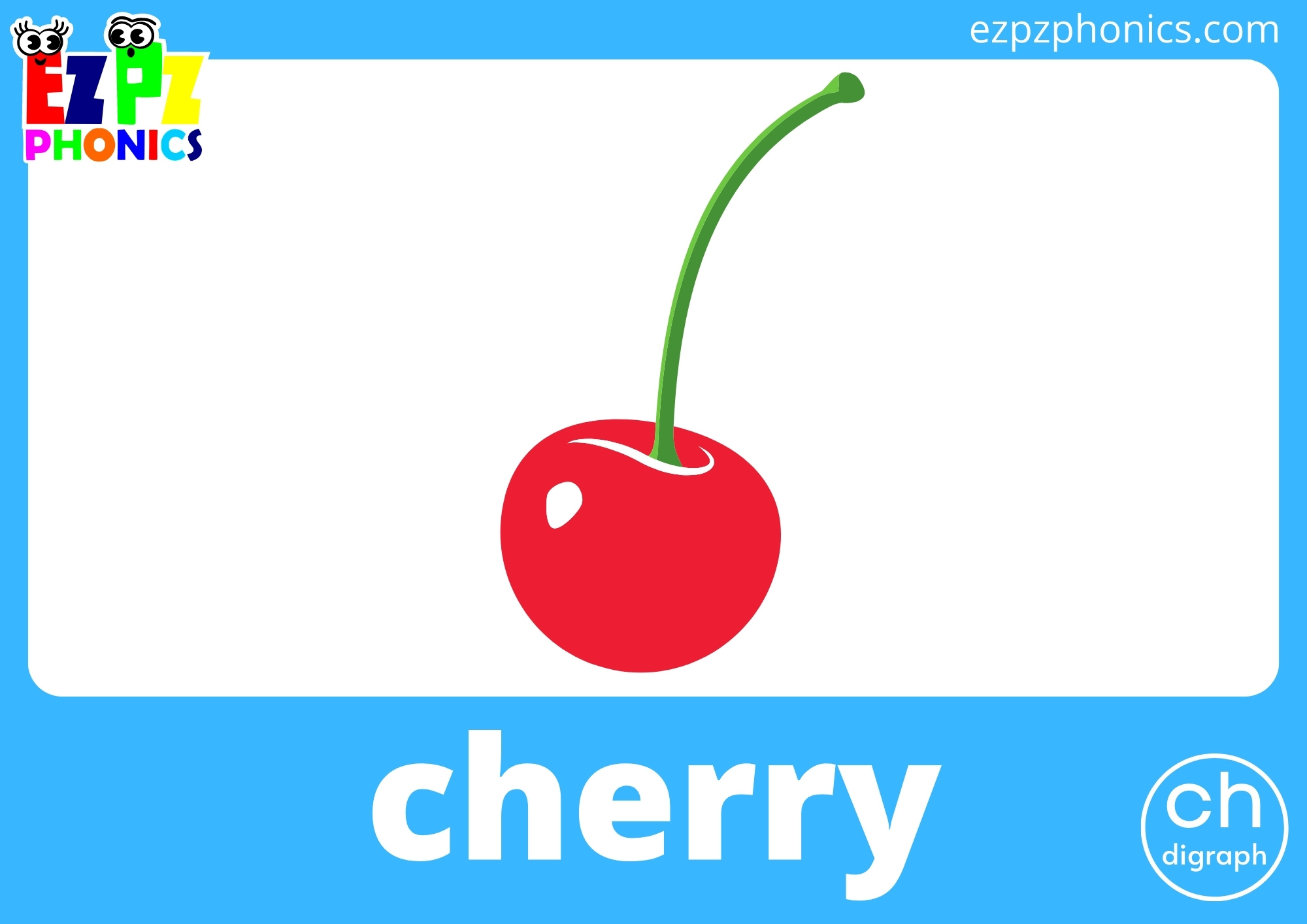 CH Digraphs Phonics Flashcards with Images and Words Download Free ...