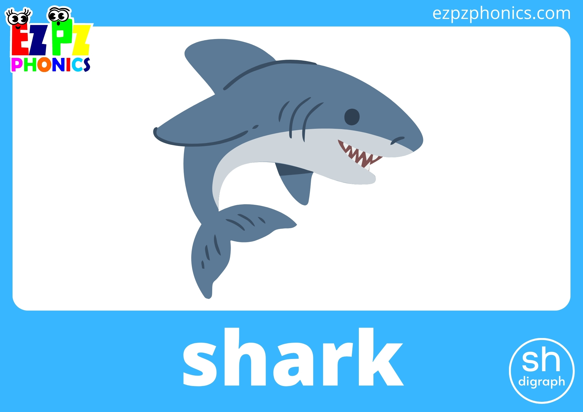 SH Digraphs Phonics Flashcards with Images and Words Download Free ...
