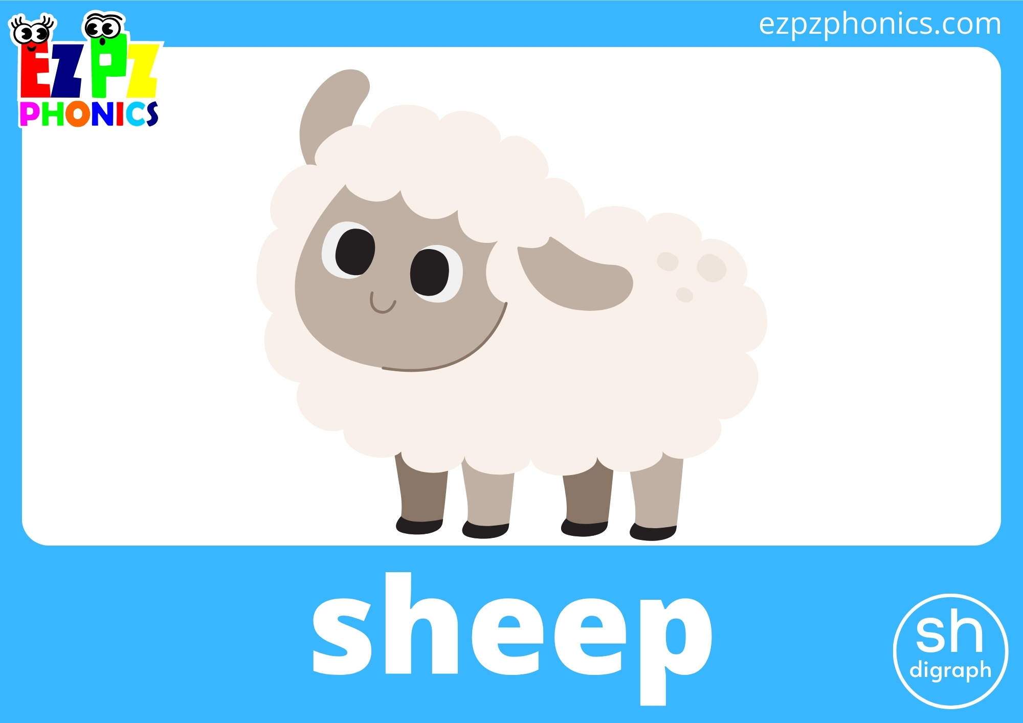 sh Digraph Flashcards - ezpzphonics.com