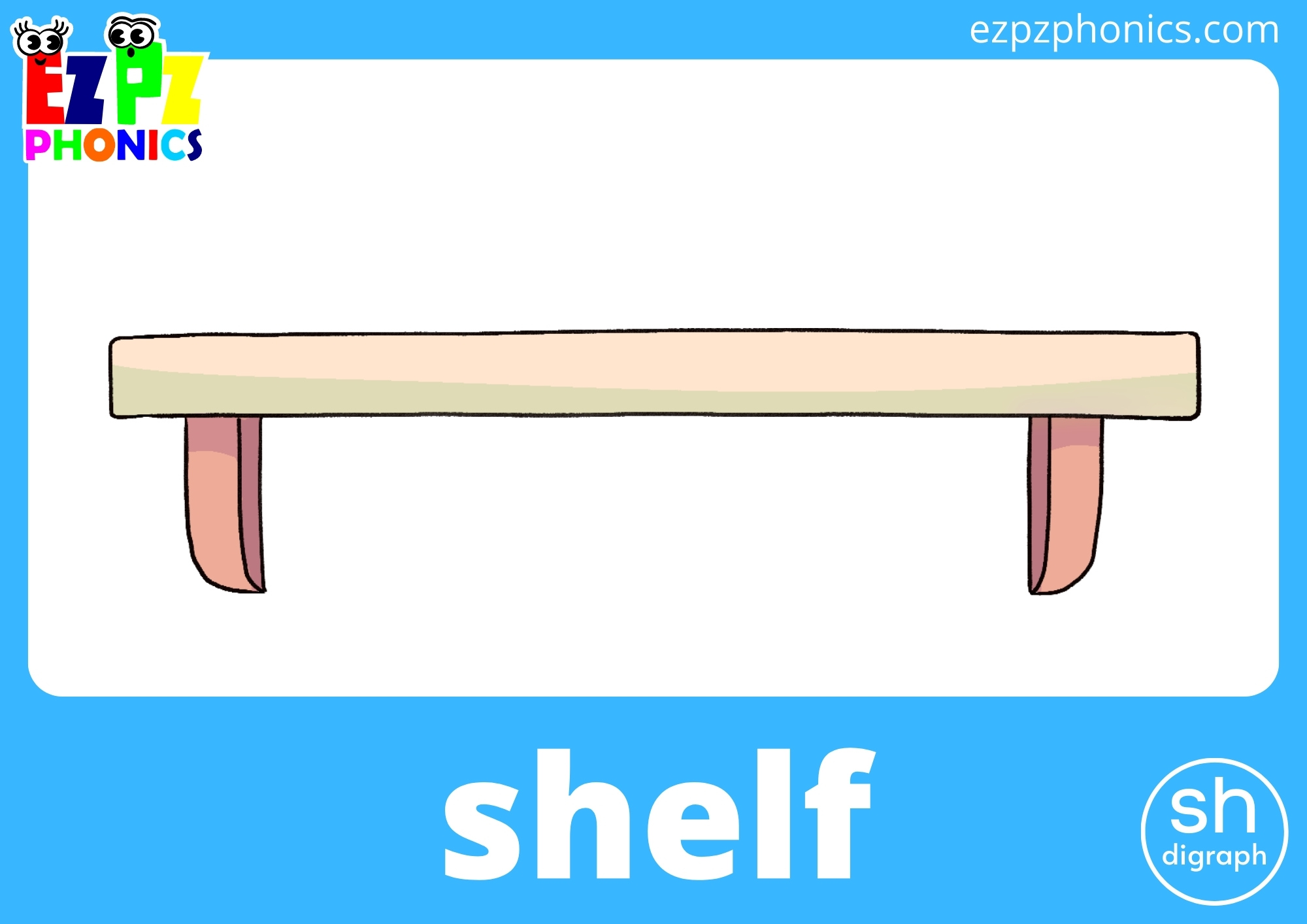 SH Digraphs Phonics Flashcards with Images and Words Download Free ...