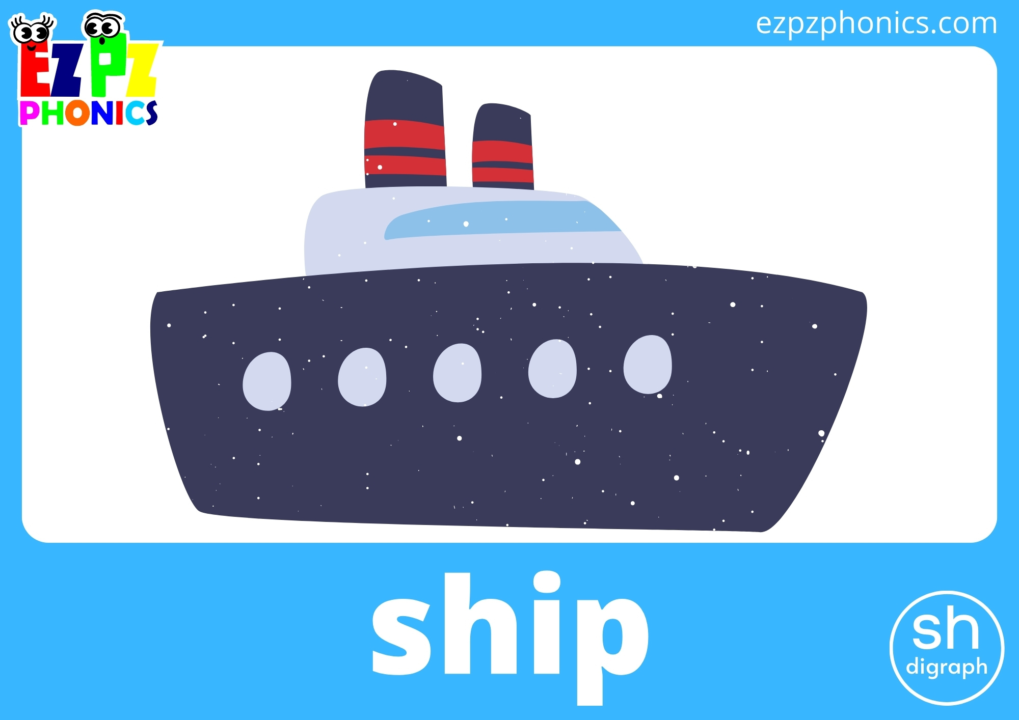sh Digraph Flashcards - ezpzphonics.com
