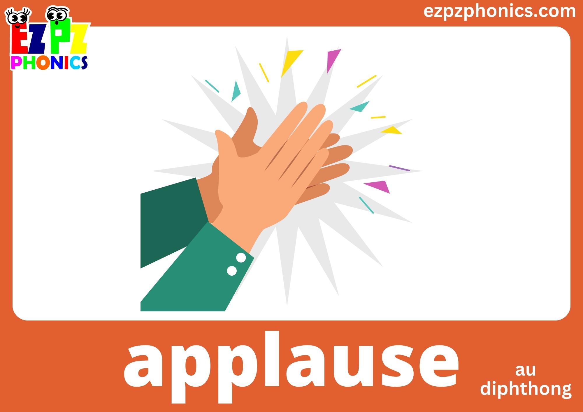 AU Diphthong Words Phonics Flashcards with Images and Words Free ...