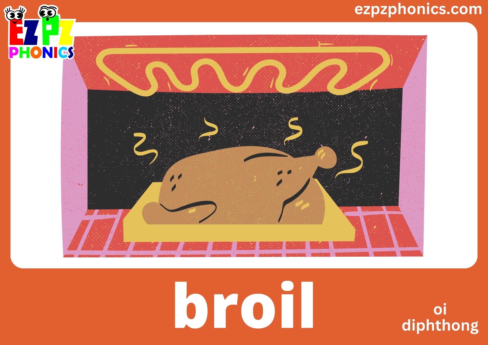 OI Diphthong Words Phonics Flashcards with Images and Words Free ...