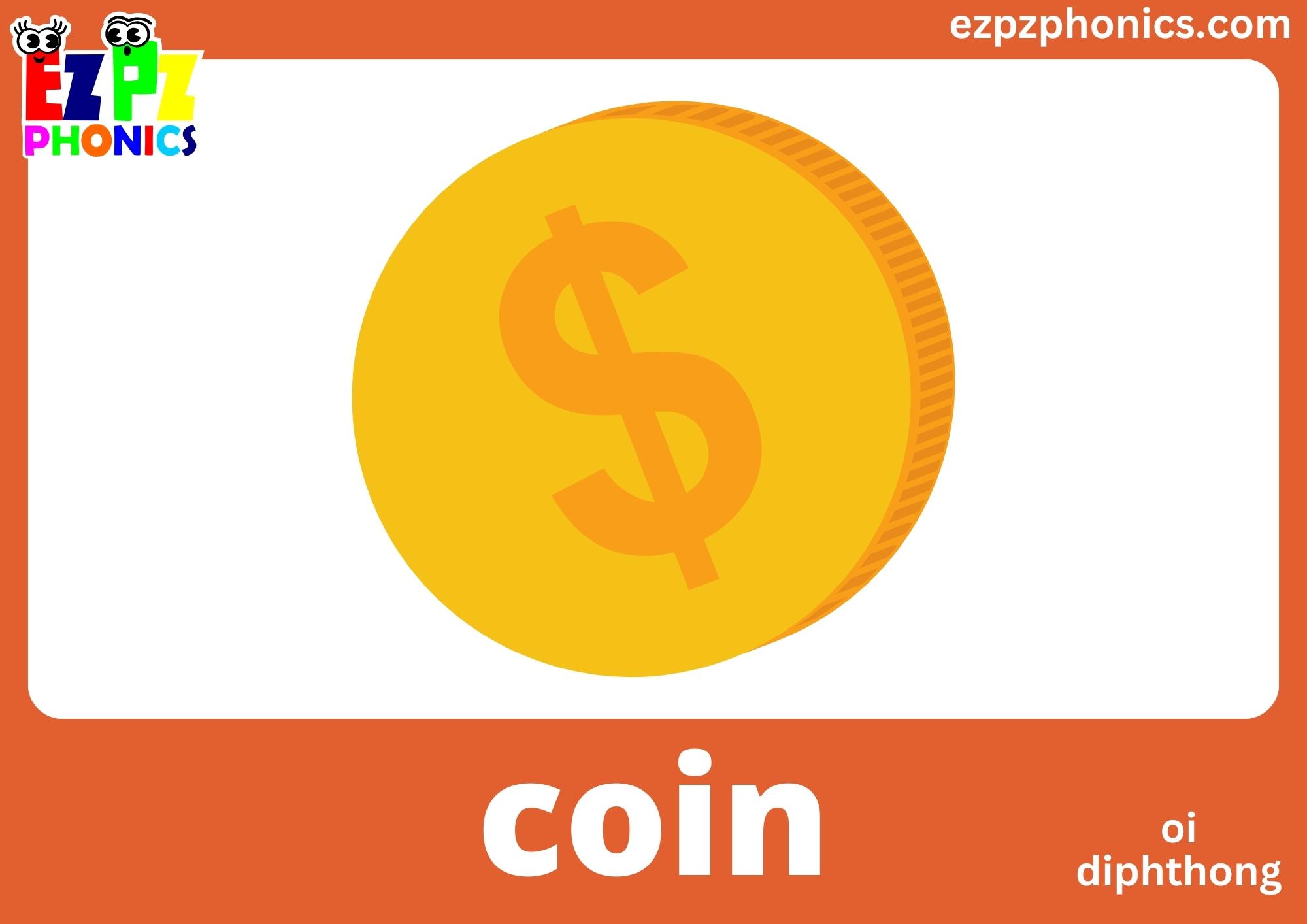 OI Diphthong Words Phonics Flashcards with Images and Words Free ...