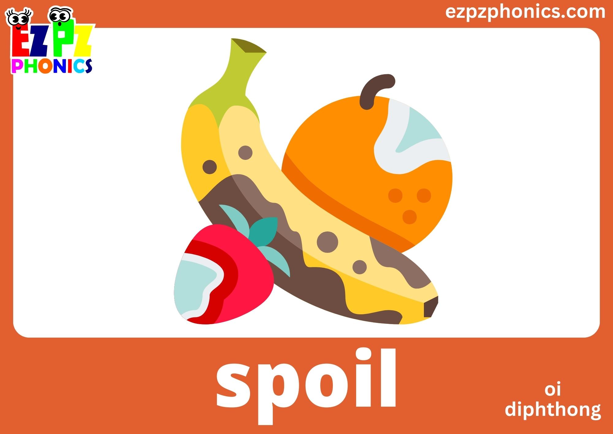 OI Diphthong Words Phonics Flashcards with Images and Words Free ...