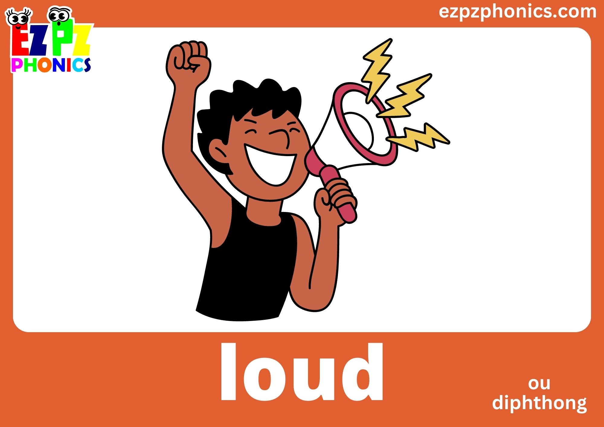 OU Diphthong Words Phonics Flashcards with Images and Words Free ...