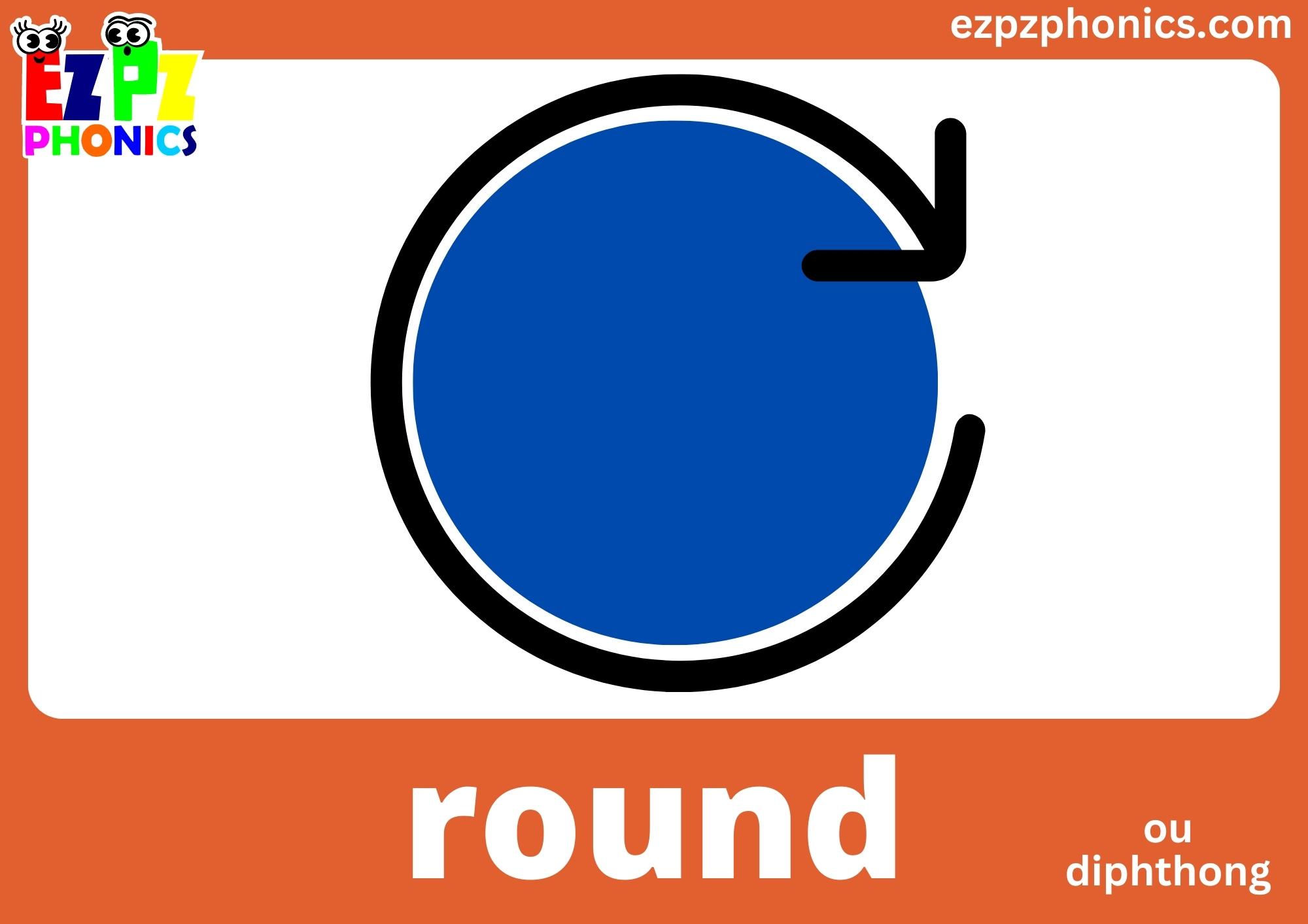 OU Diphthong Words Phonics Flashcards with Images and Words Free ...