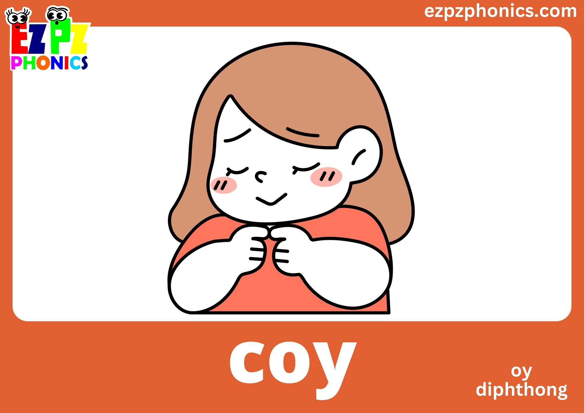 OY Diphthong Words Phonics Flashcards with Images and Words Free ...