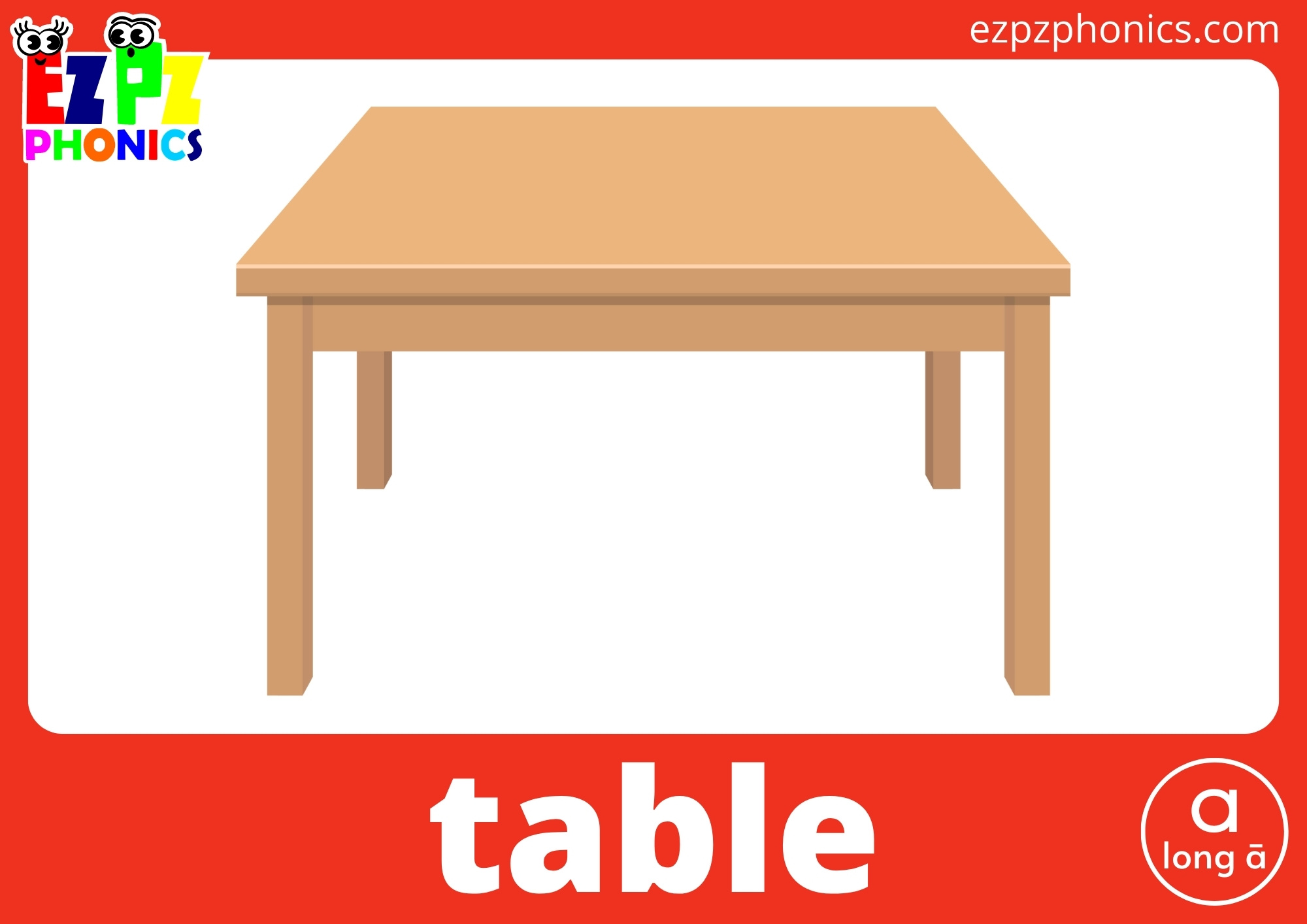 a Words Long A Vowel Sounds Flashcards with Words and Images Phonics ...