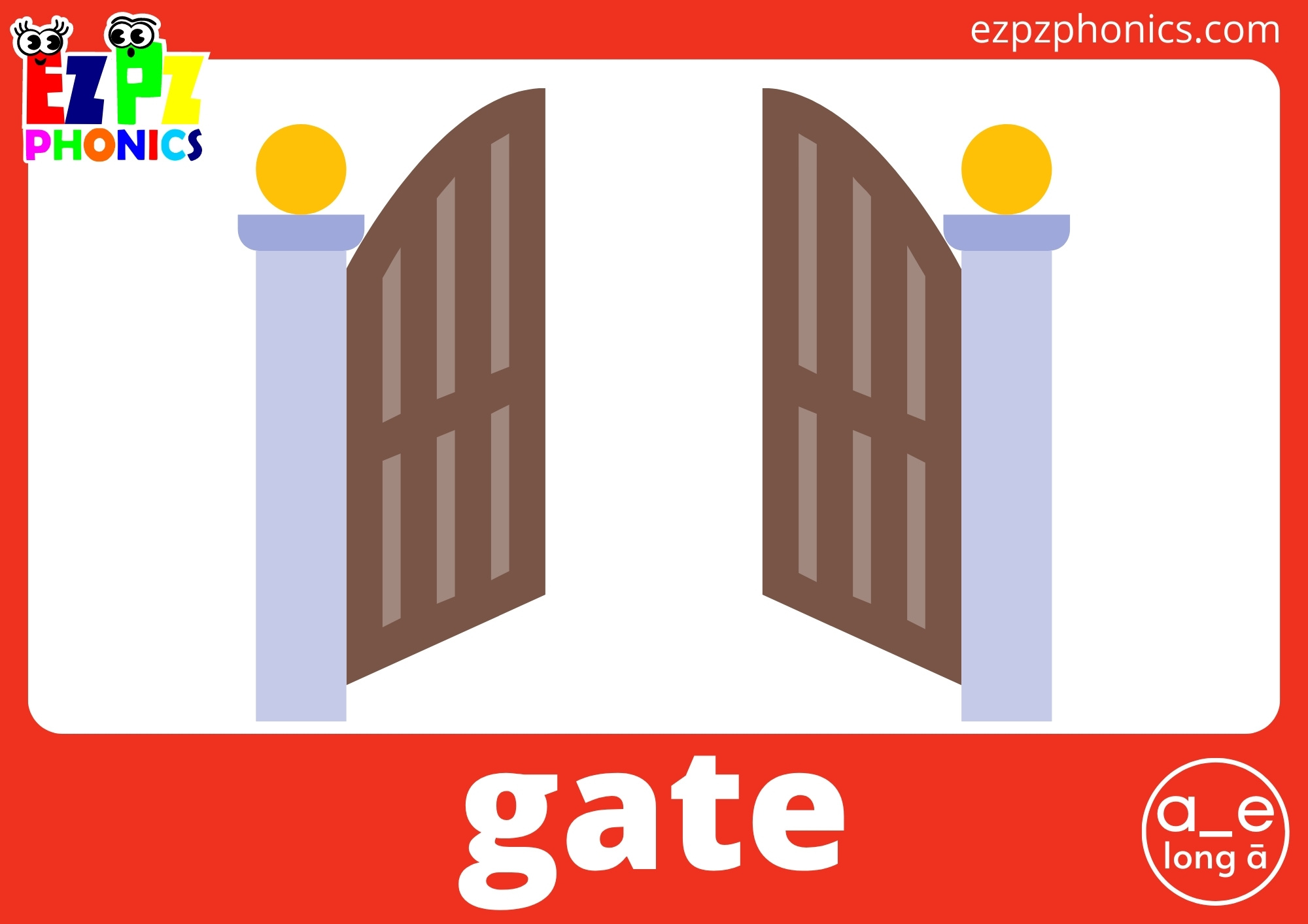 a_e Words Long A Vowel Sounds Flashcards with Words and Images Phonics ...