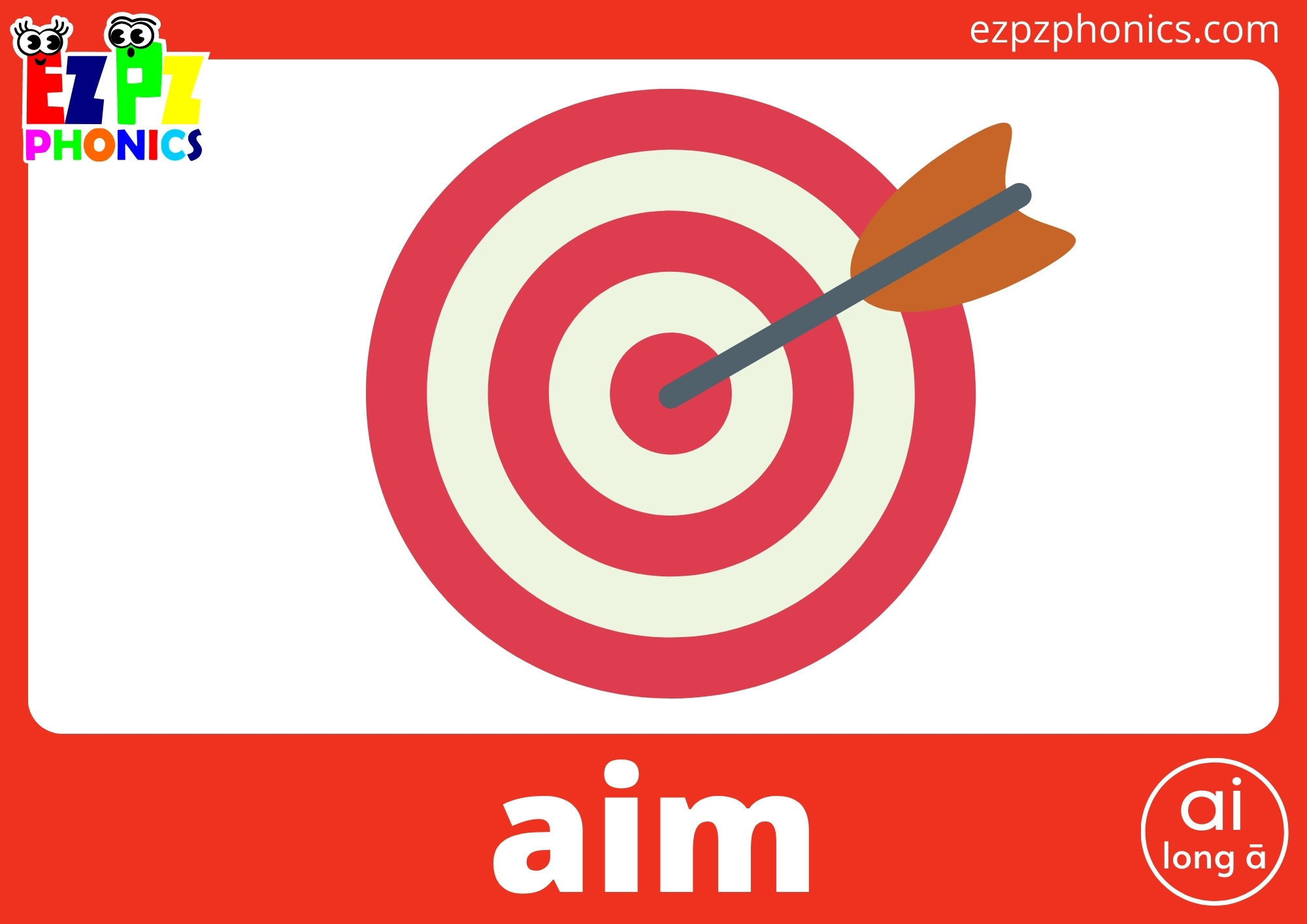 ai Words Long A Vowel Sounds Flashcards with Words and Free PDF ...