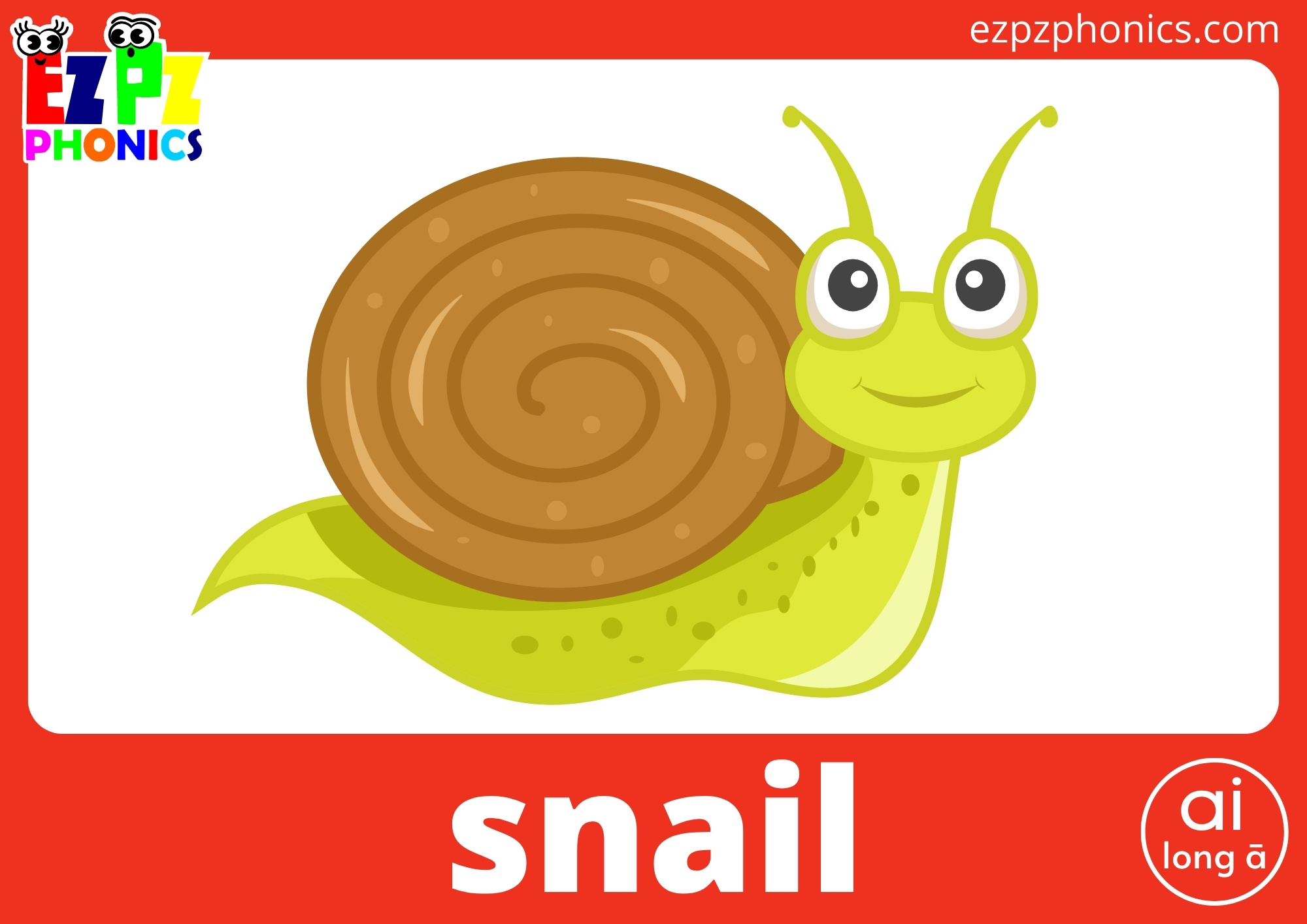 ai Words Long A Vowel Sounds Flashcards with Words and Free PDF ...