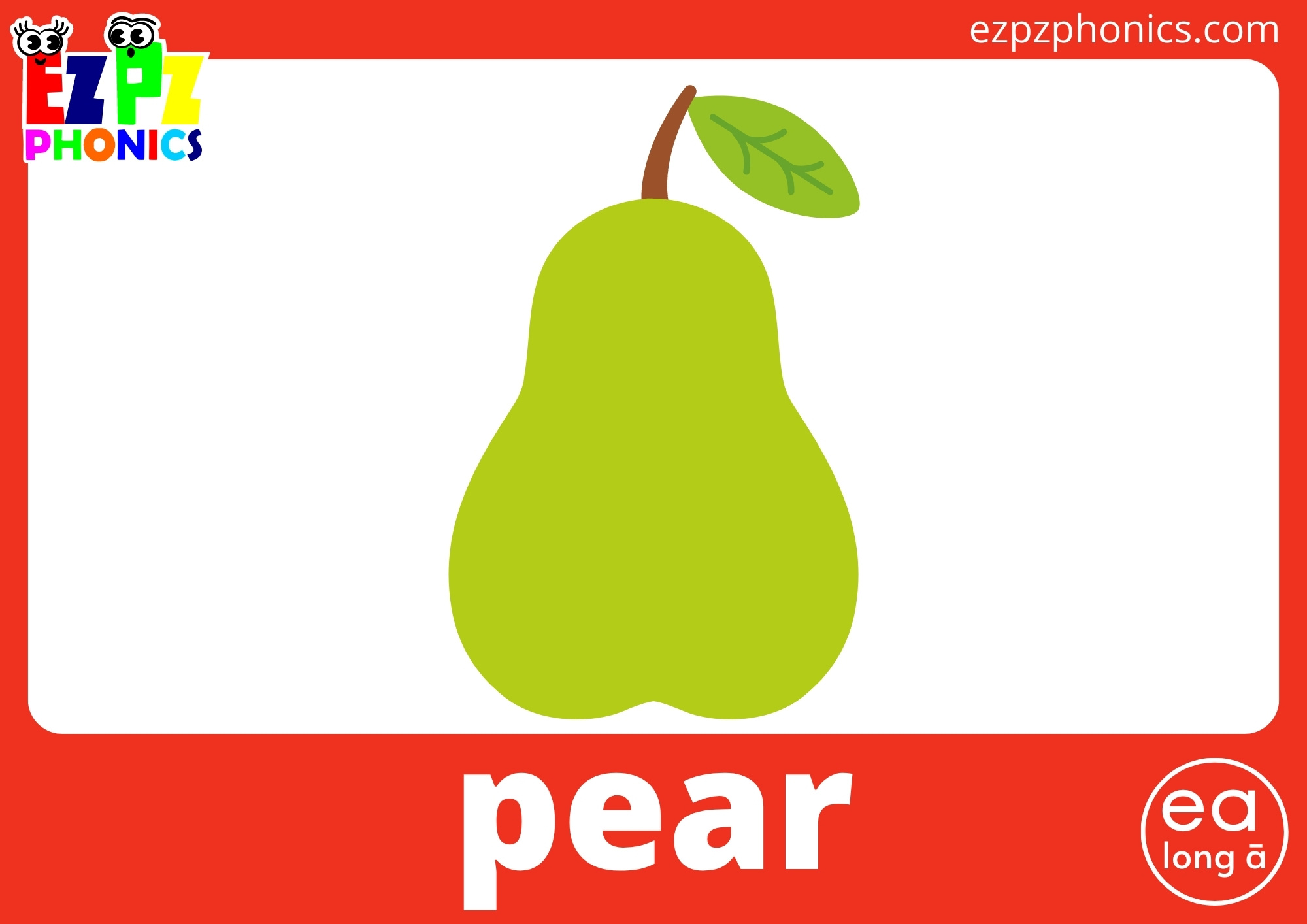 ea Words Long A Vowel Sounds Flashcards with Words and Free PDF ...