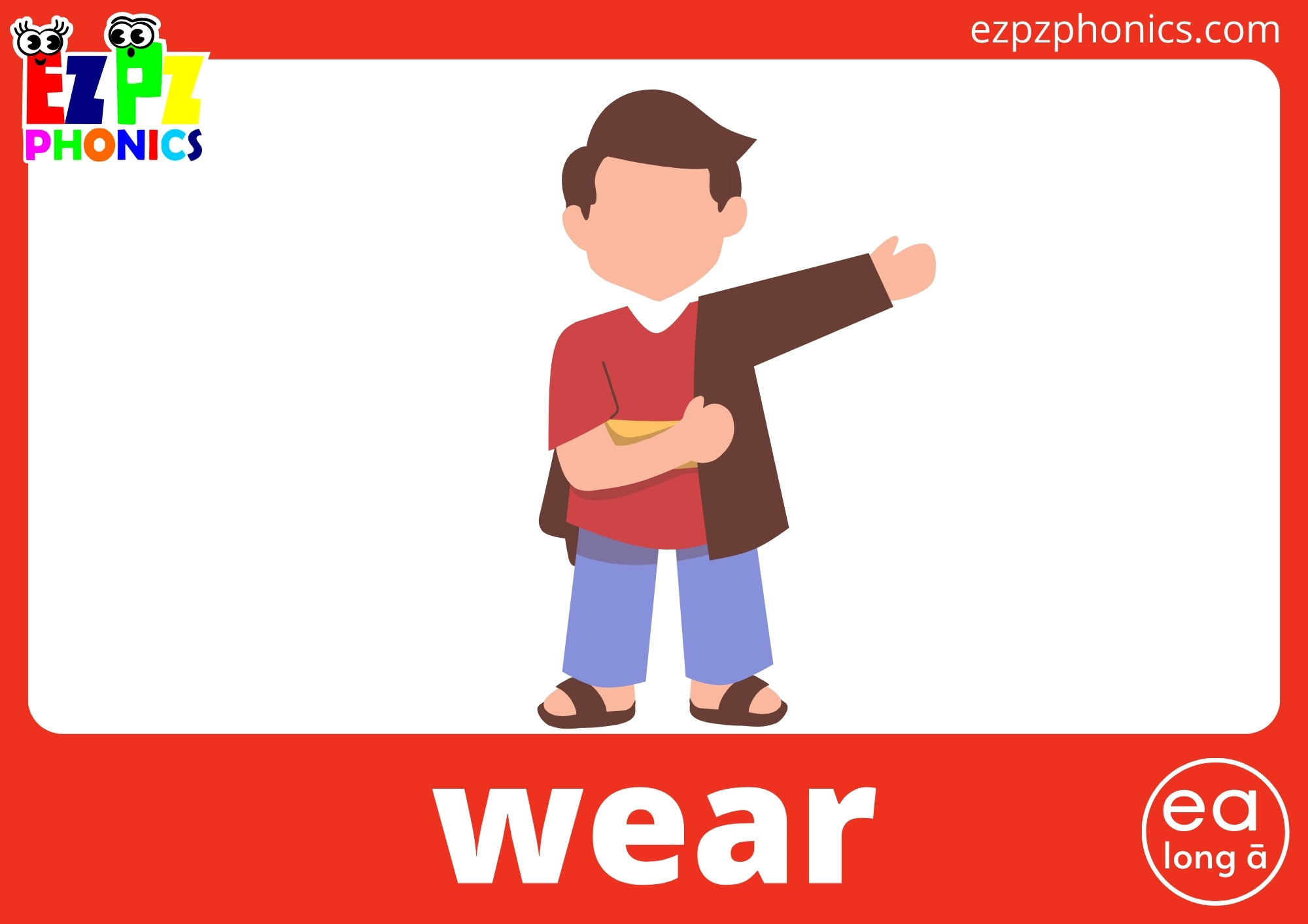 ea Words Long A Vowel Sounds Flashcards with Words and Free PDF ...