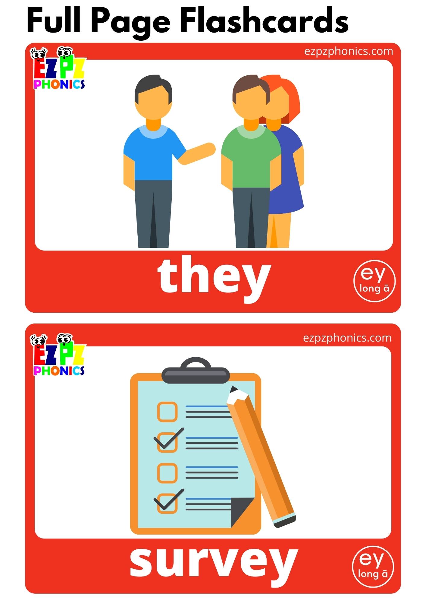 ey Words List Long A Vowel Sounds Flashcards with Words and Free PDF ...