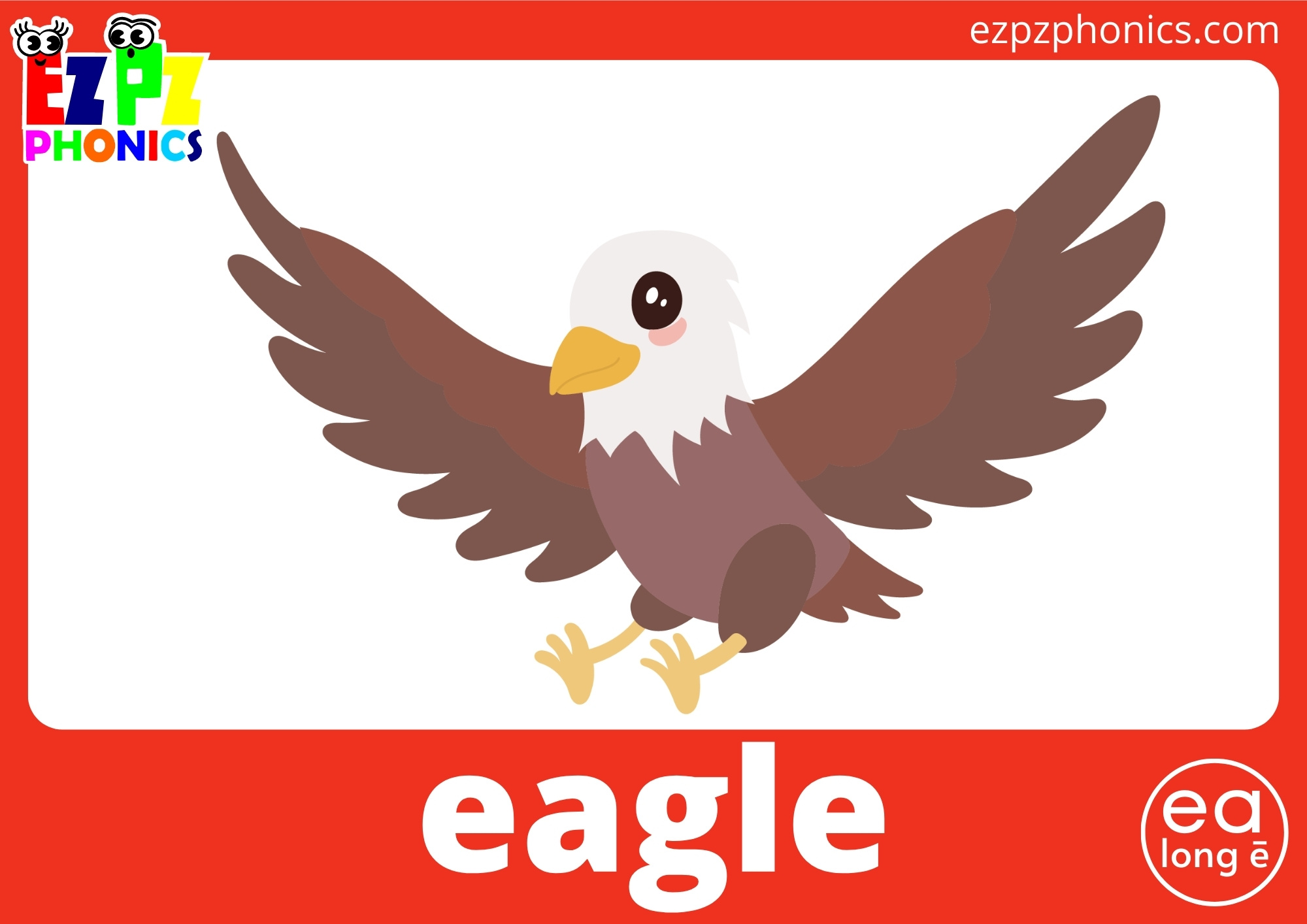 ea Words Long E Vowel Phonics Flashcards - ezpzphonics.com