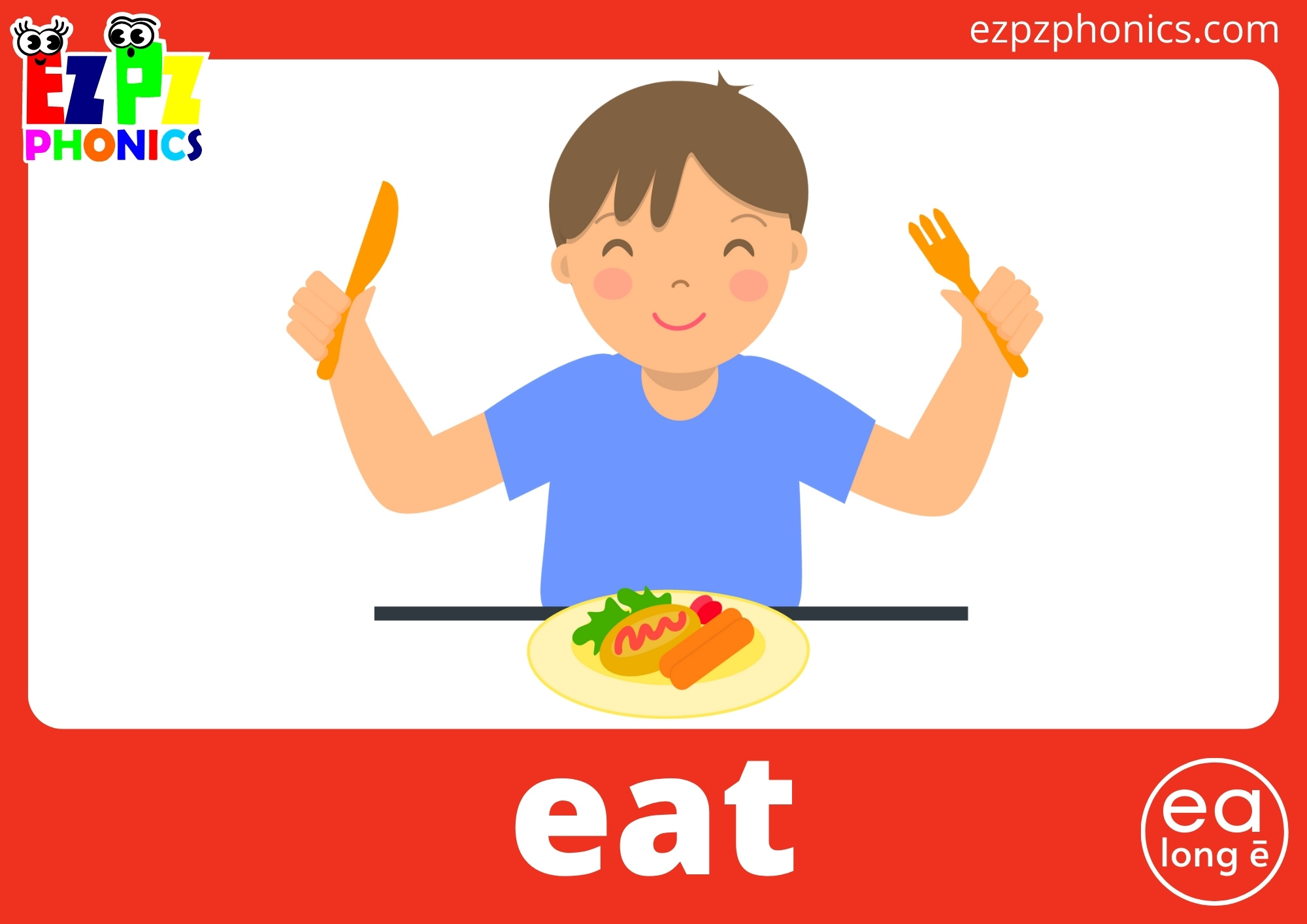 ea Words List Long E Vowel Sounds Flashcards with Images and Words Free ...