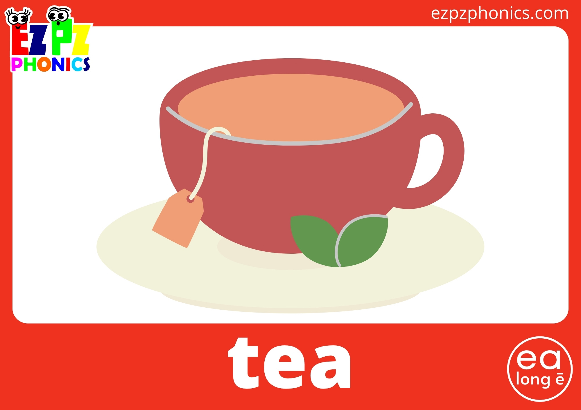 ea Words List Long E Vowel Sounds Flashcards with Images and Words Free ...