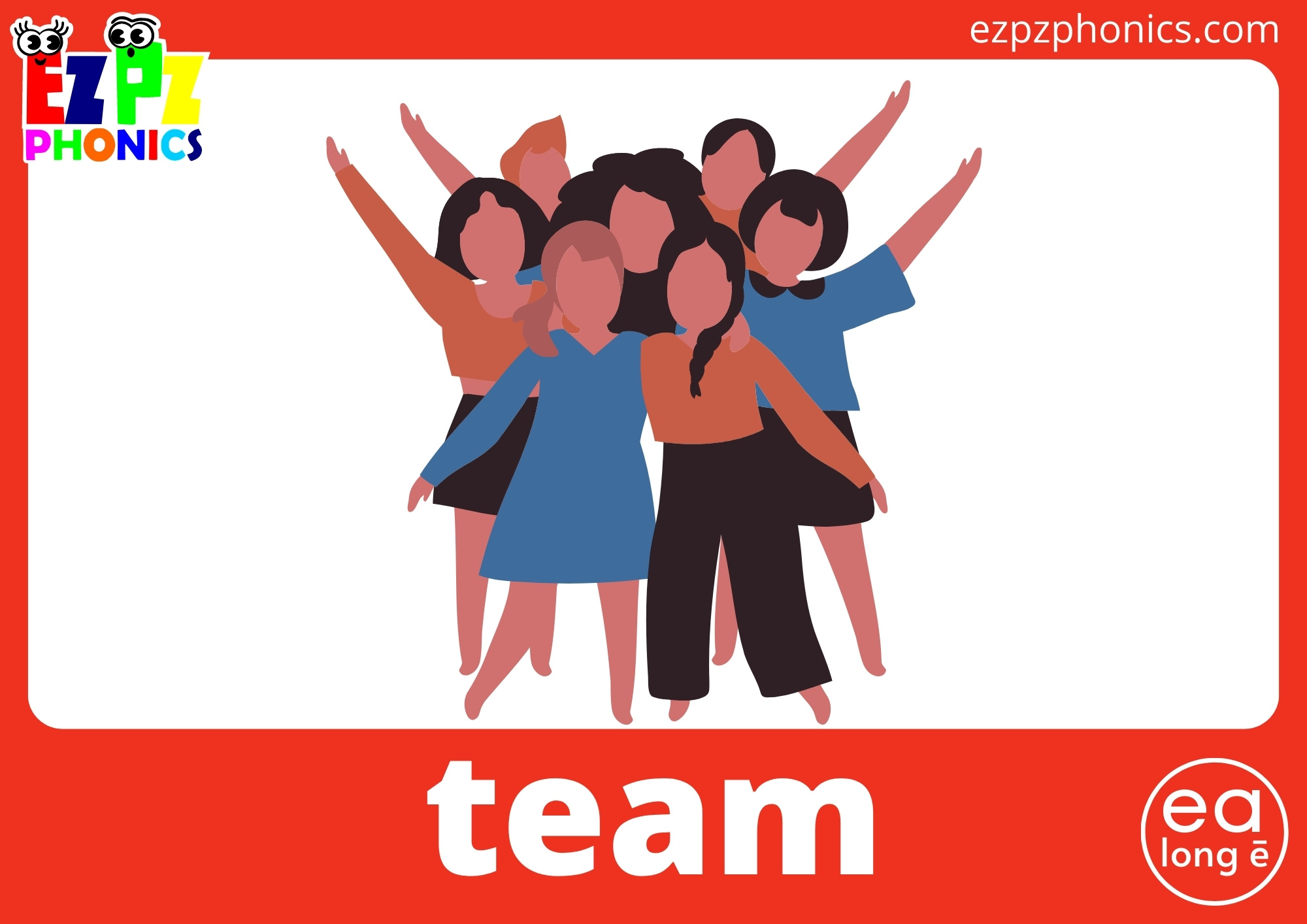 ea Words List Long E Vowel Sounds Flashcards with Images and Words Free ...