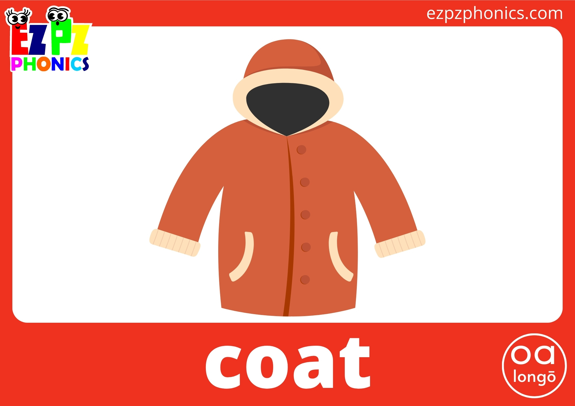 oa Words Long O Vowel Sounds Flashcards with Images and Words Free ...