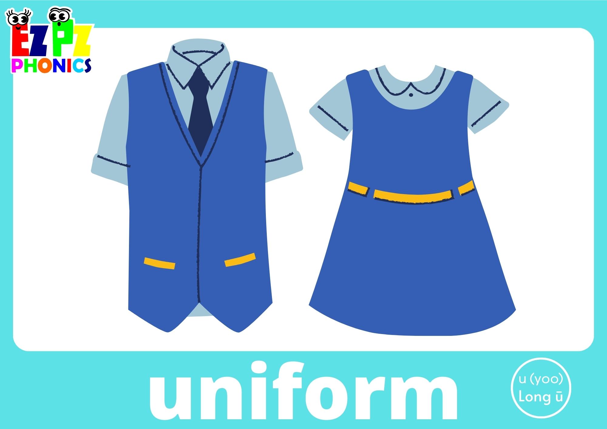 u Word Long u (yoo) Vowel Sound Flashcards - ezpzphonics.com