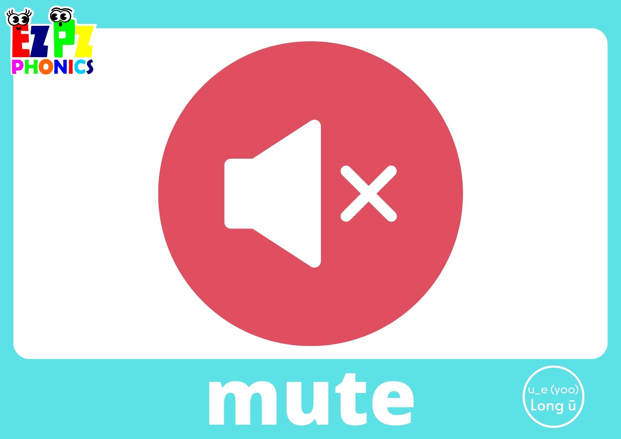 u_e Words Long u (yoo) Vowel Sound Flashcards - ezpzphonics.com